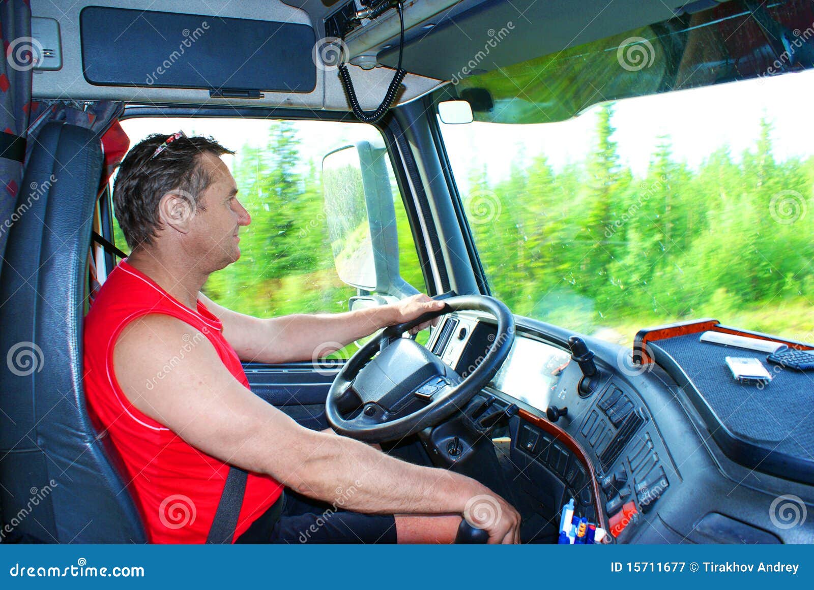 The driver at the wheel stock image. Image of industry - 15711677