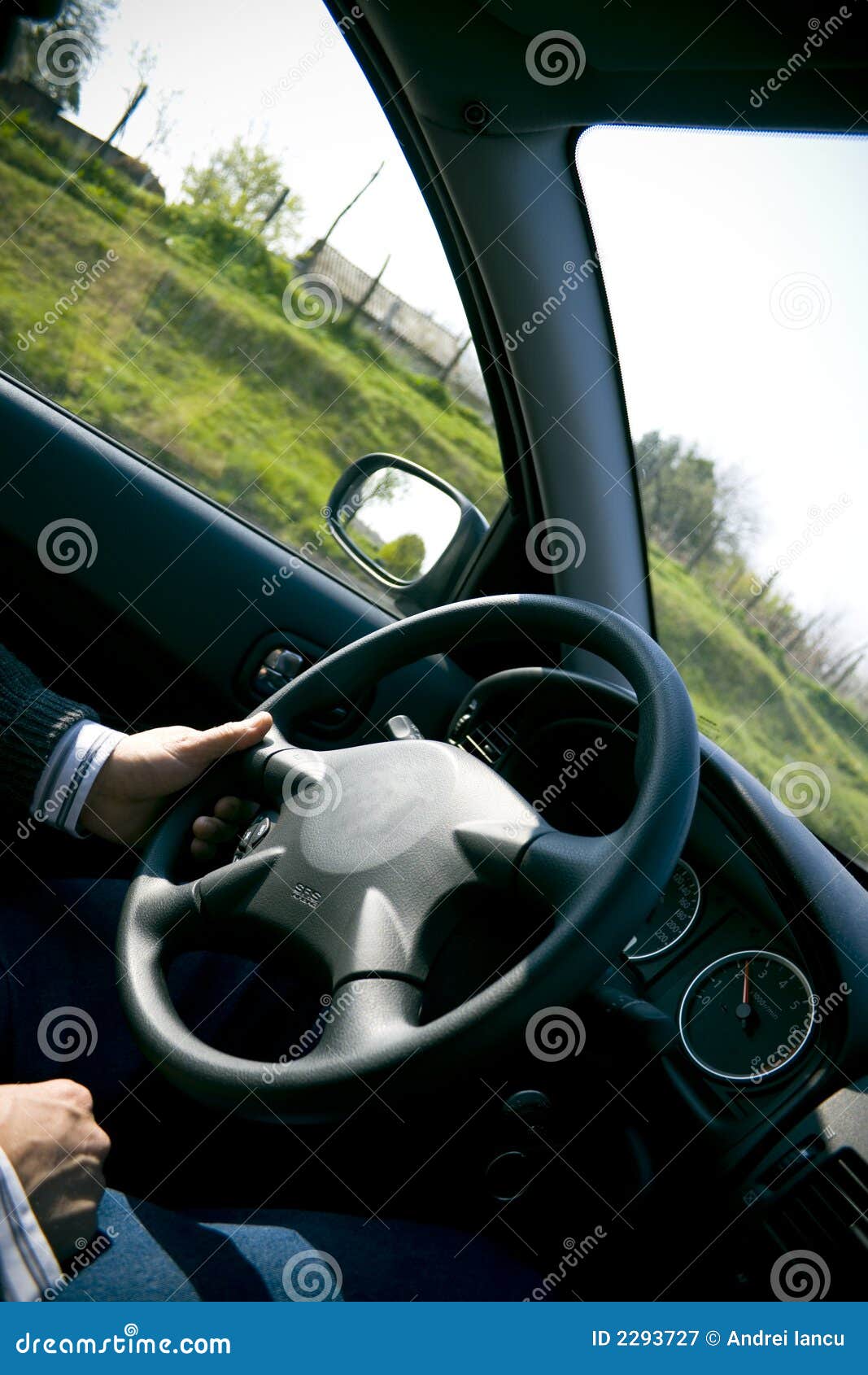 Driver at the Wheel stock image. Image of gages, green - 2293727