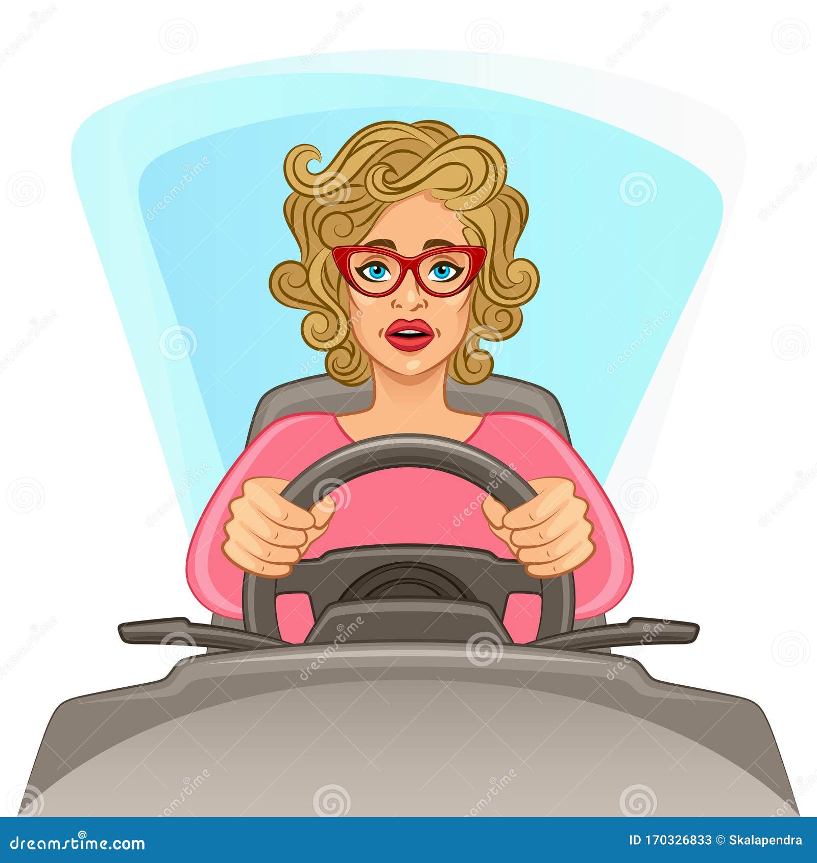 Driver woman stock vector. Illustration of inside, racing - 170326833