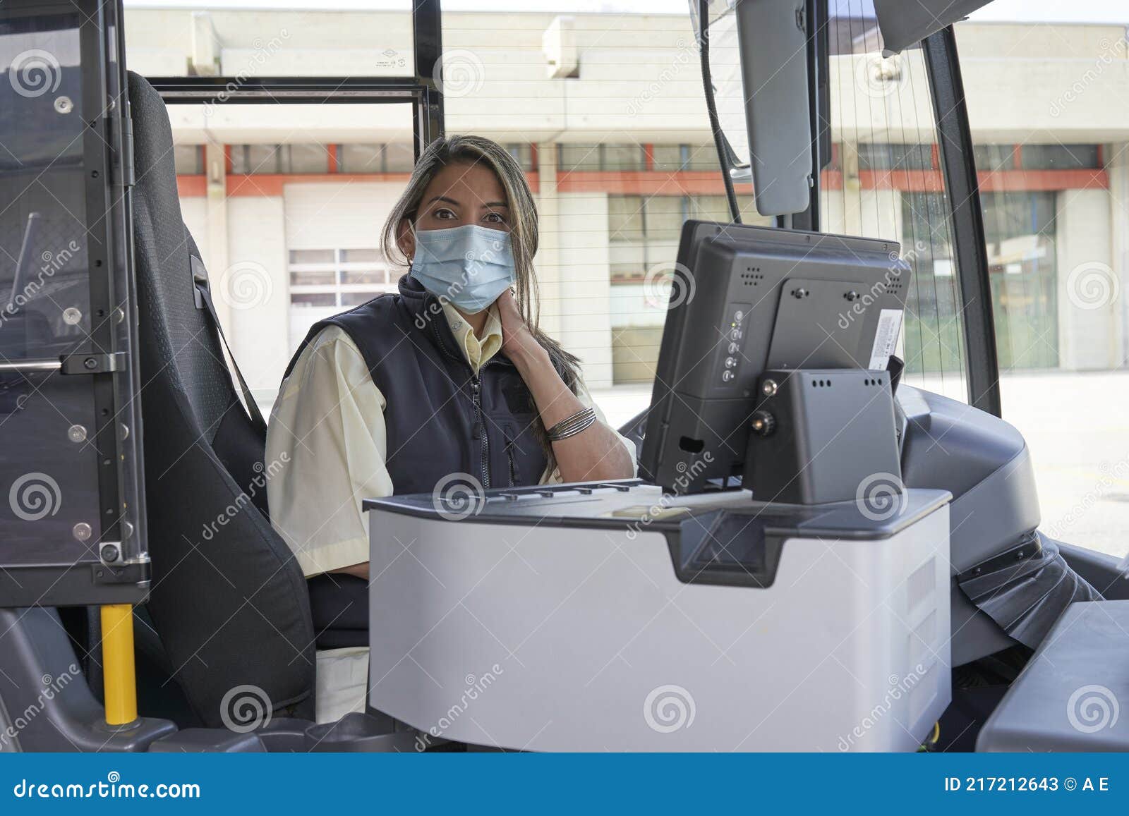 Driver Woman Working in Bus Stock Image - Image of business, auto ...