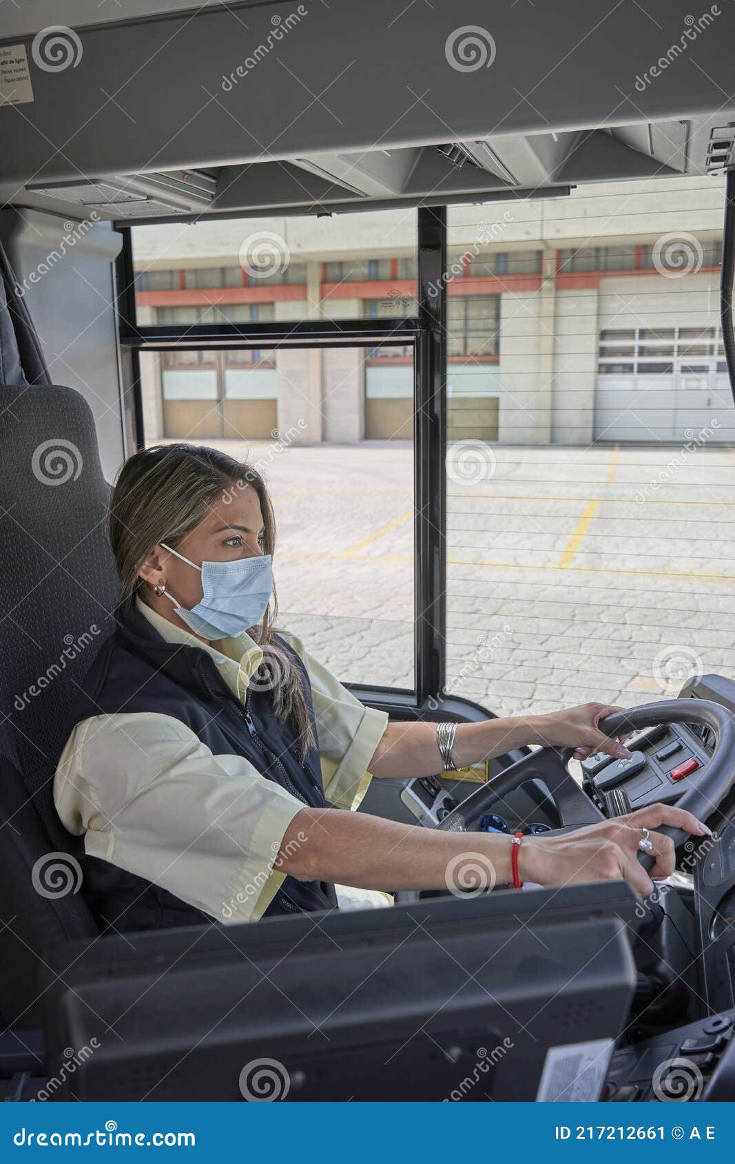 Driver Woman Working in Bus Stock Image - Image of tour, auto: 217212661