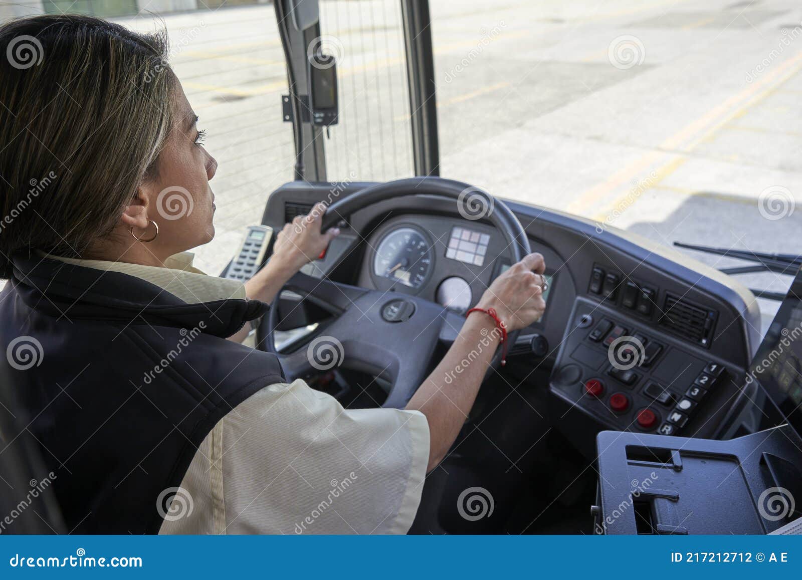 Driver Woman Working in Bus Stock Photo - Image of touristic, journey ...