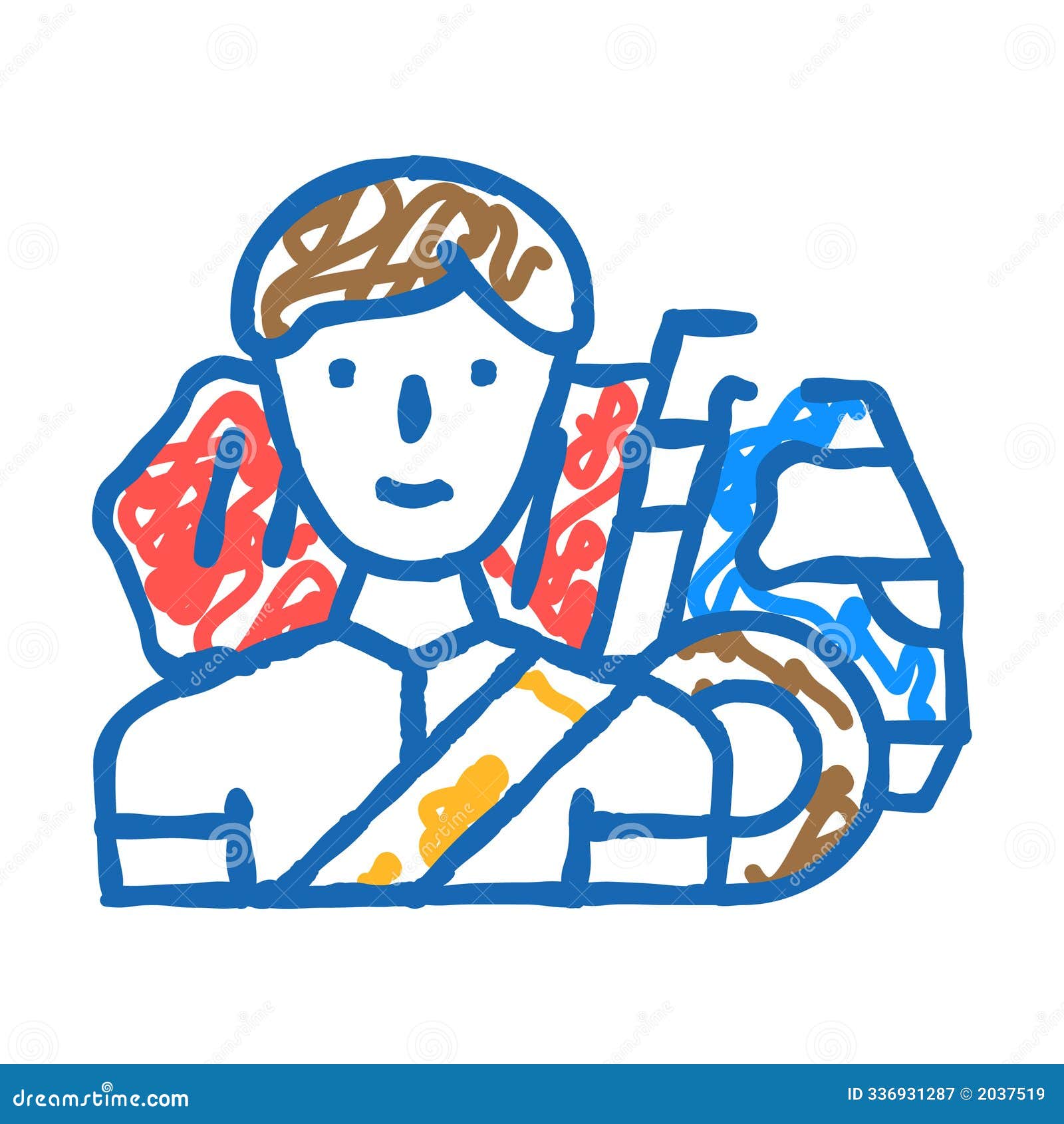 Driver Worker Flat Icon Doodle Illustration Stock Vector - Illustration ...