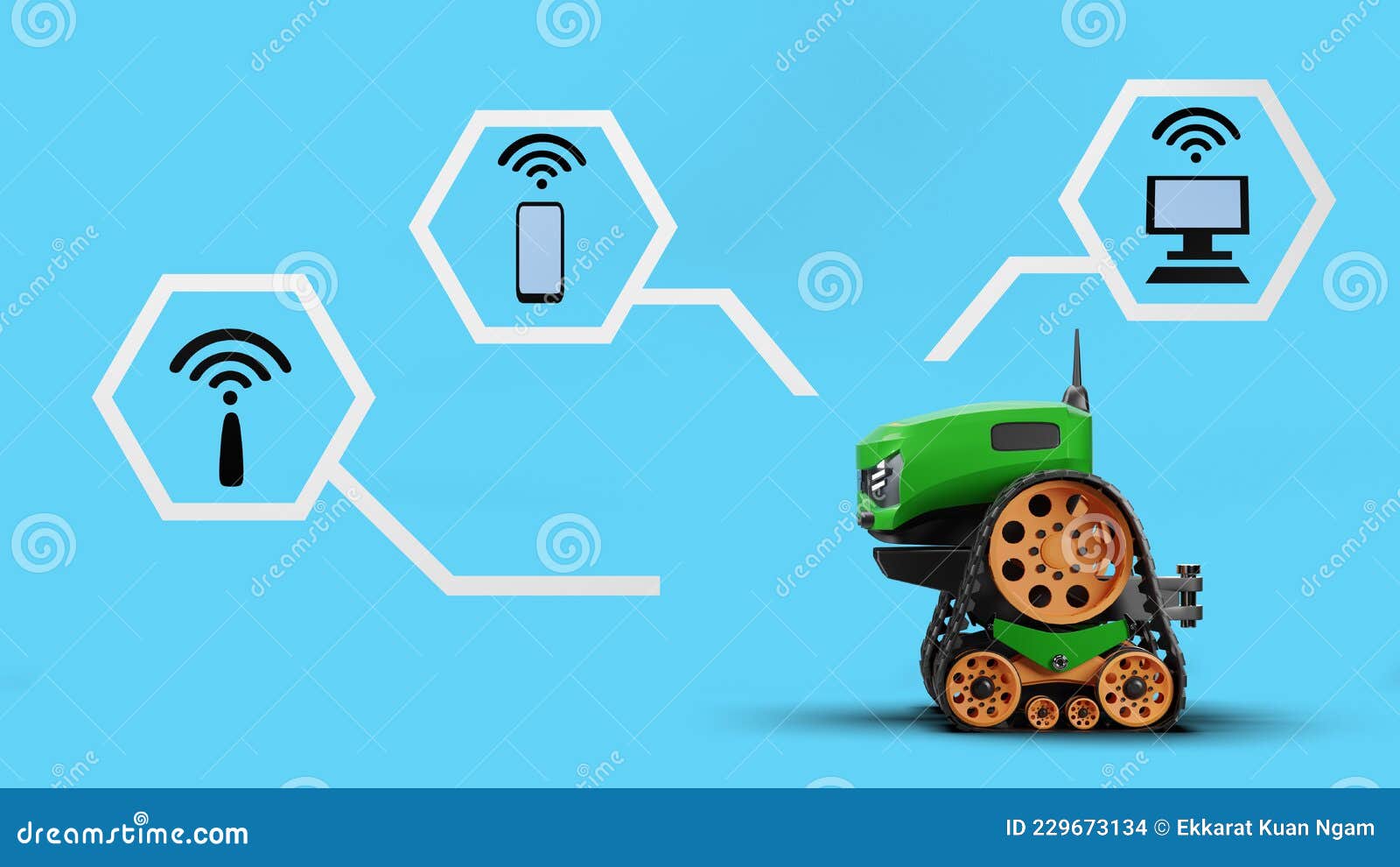 Driverless Tractor Flat Vector Illustration. Autonomous Agricultural ... Driverless Tractor Flat Vector Illustration. Autonomous Agricultural ...