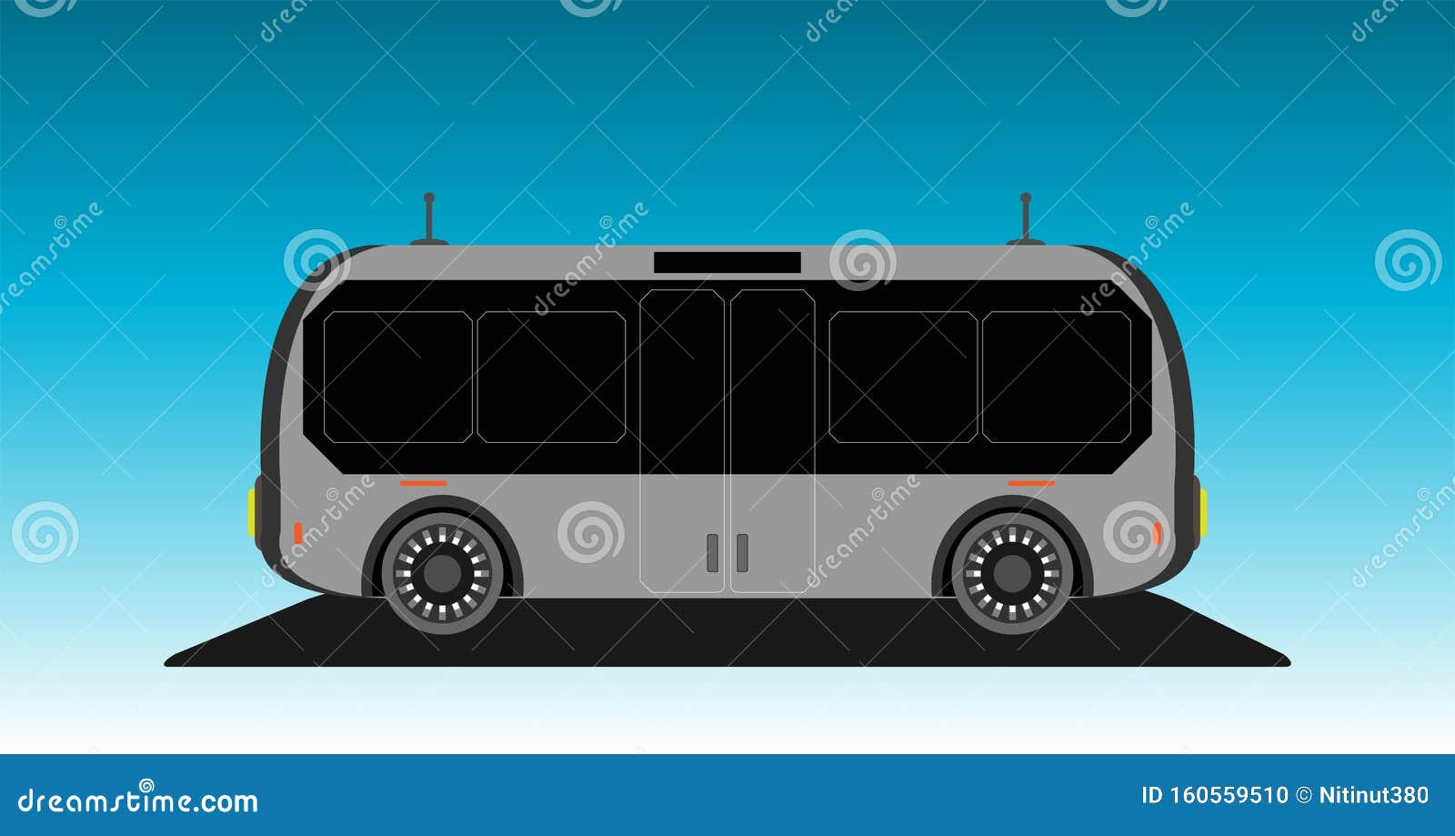 Driverless Autonomous Self Driving Bus Stock Vector - Illustration of ...
