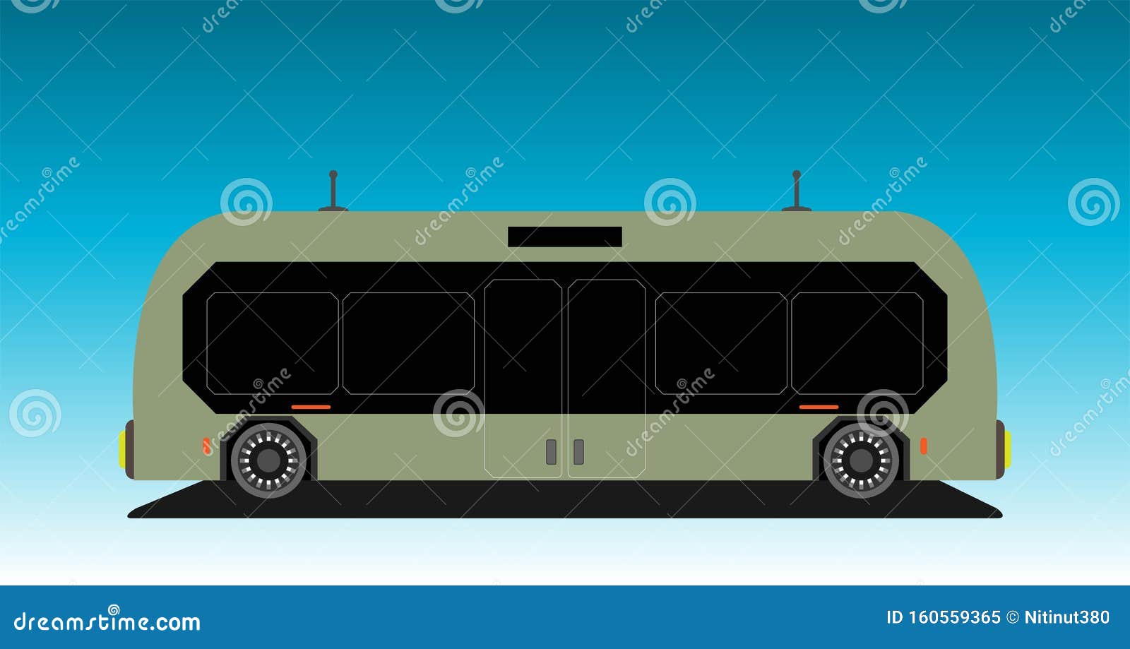 Driverless Autonomous Self Driving Bus Stock Vector - Illustration of ...