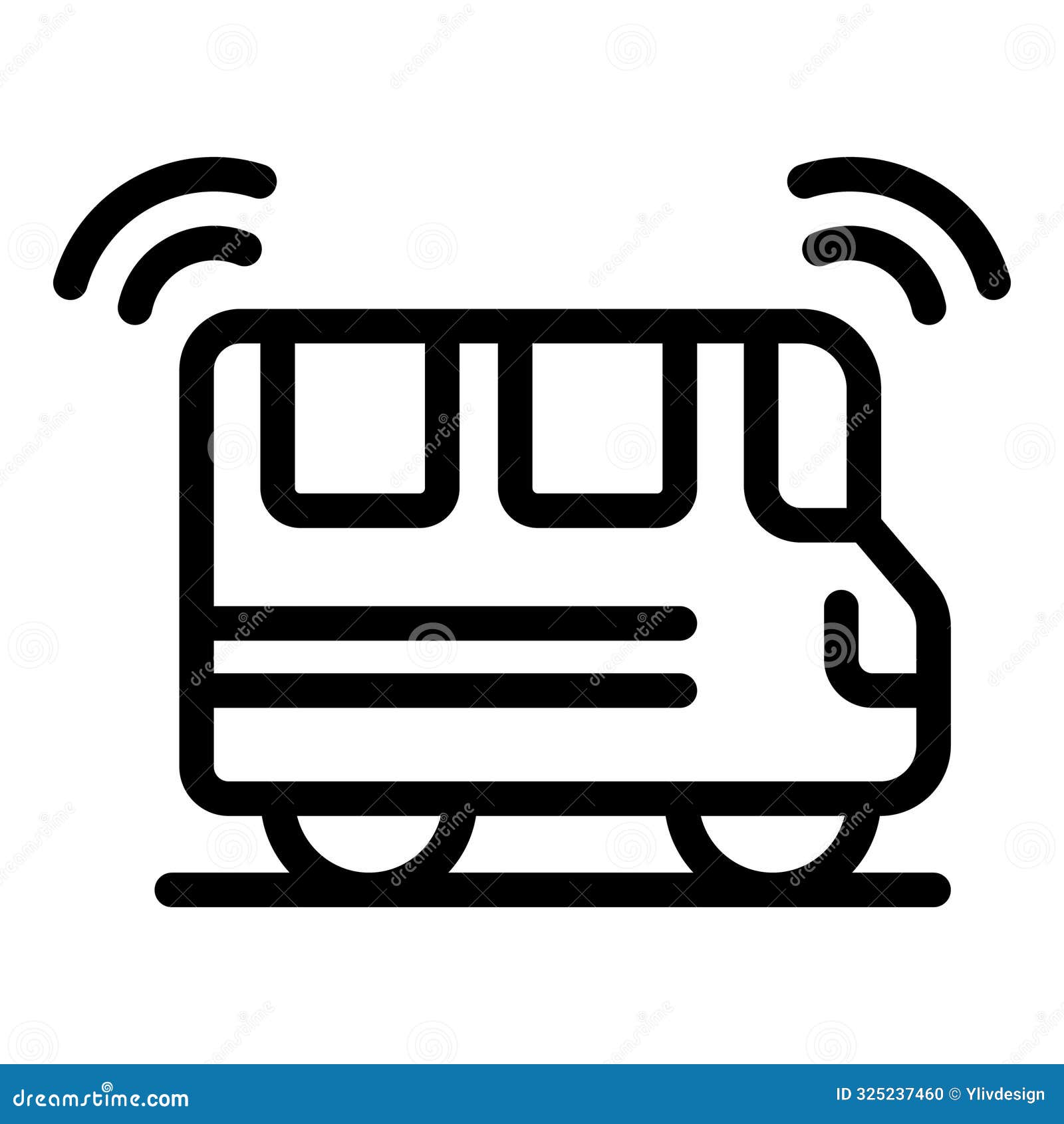 Driverless Autonomous Self Driving Public Transportation Bus Icon Stock ...