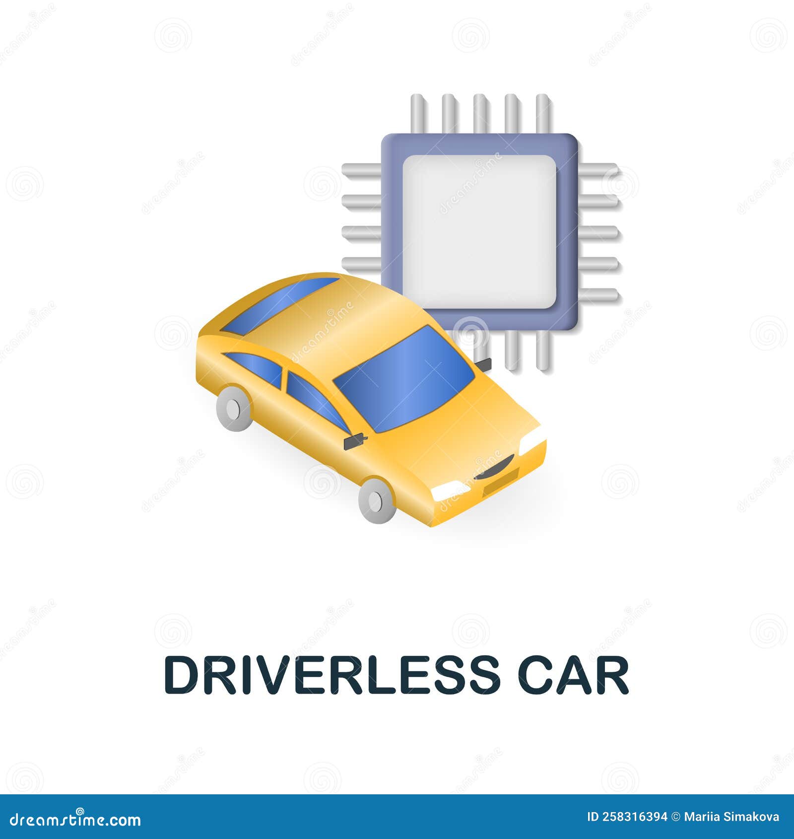 Driverless Car Icon. 3d Illustration from Future Technology Collection ...