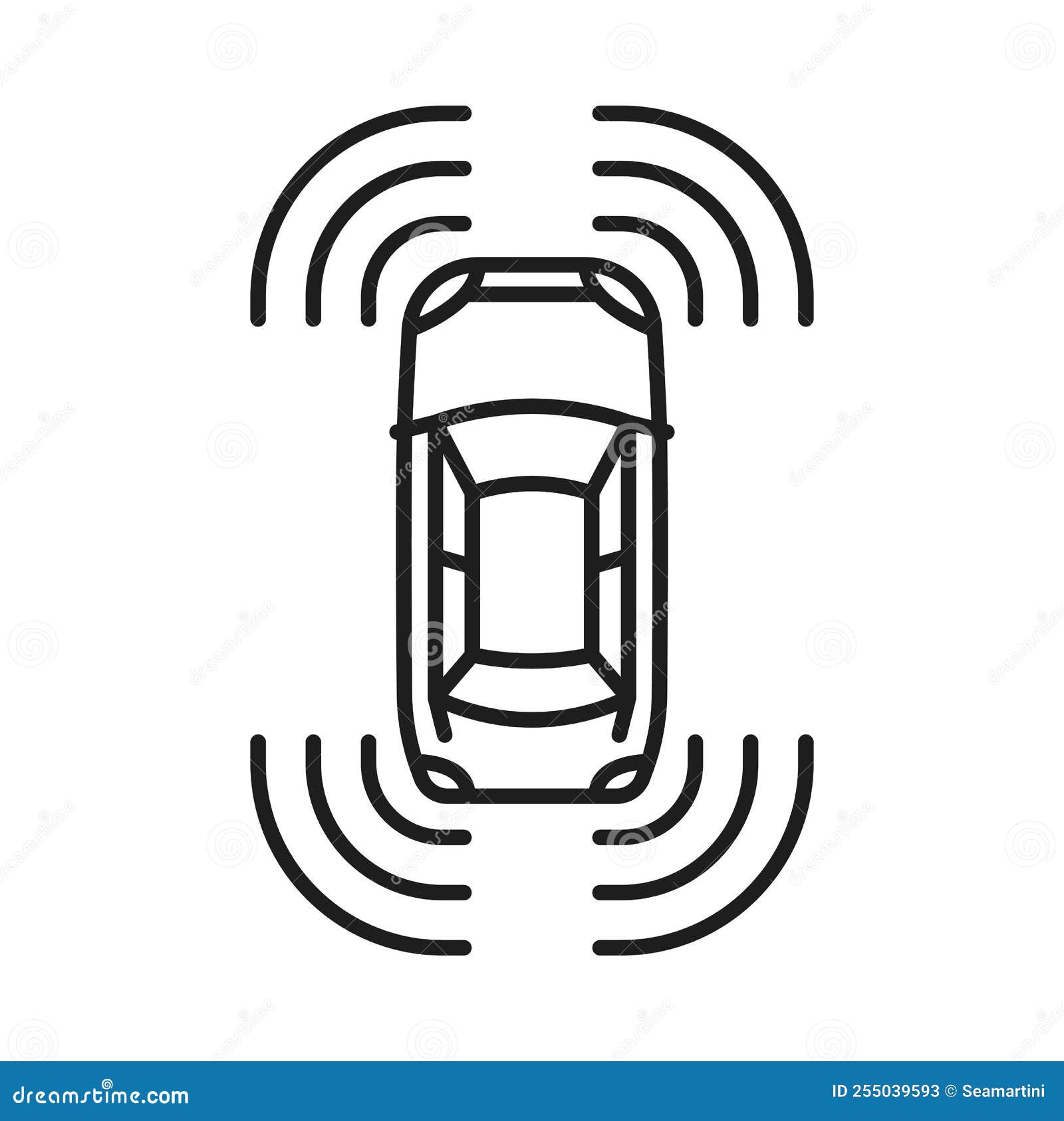 Driverless Car Icon, Self Driving Smart Transport Stock Illustration ...