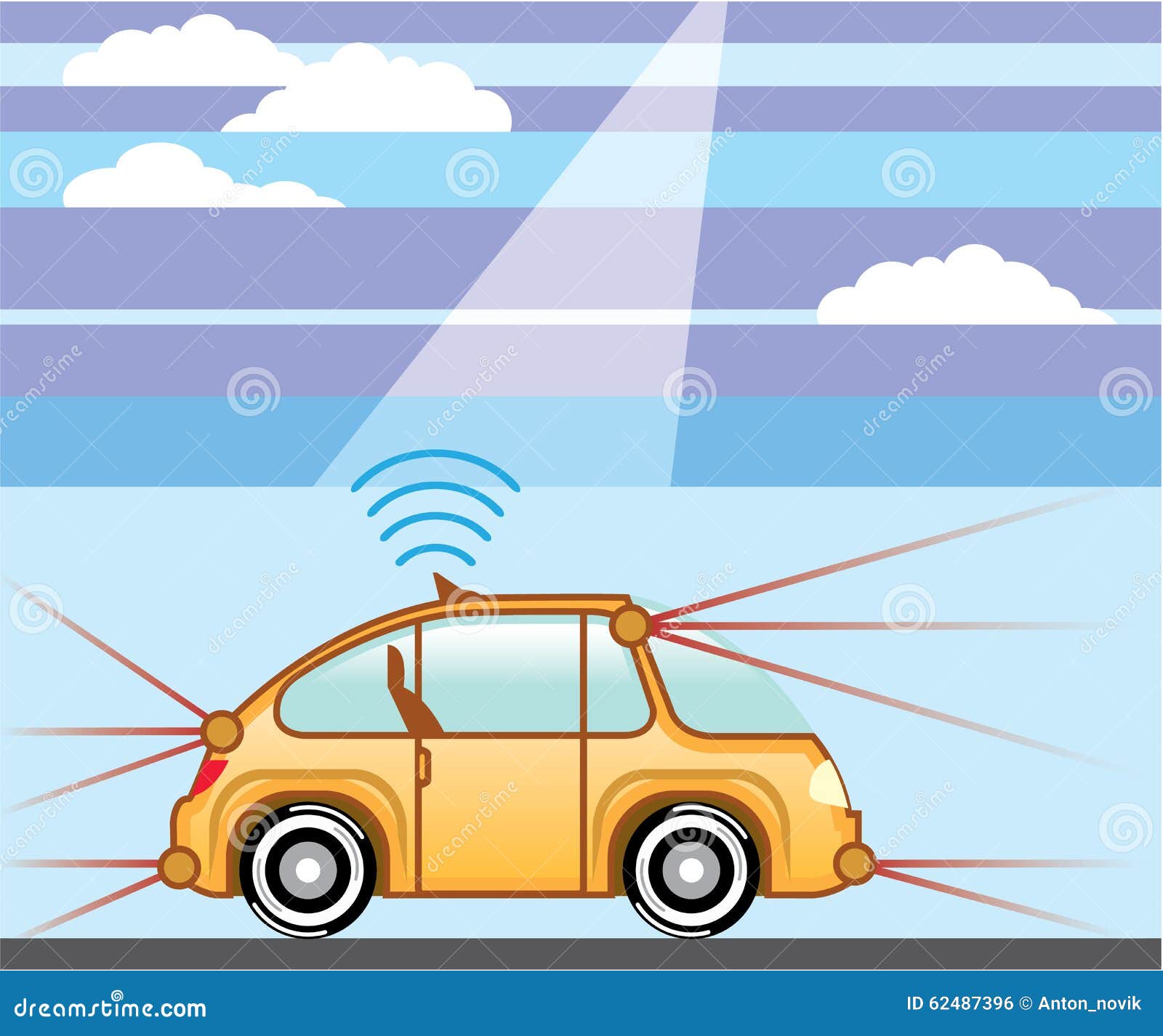 Driverless Car . Self-driving Car Stock Vector - Illustration of ...
