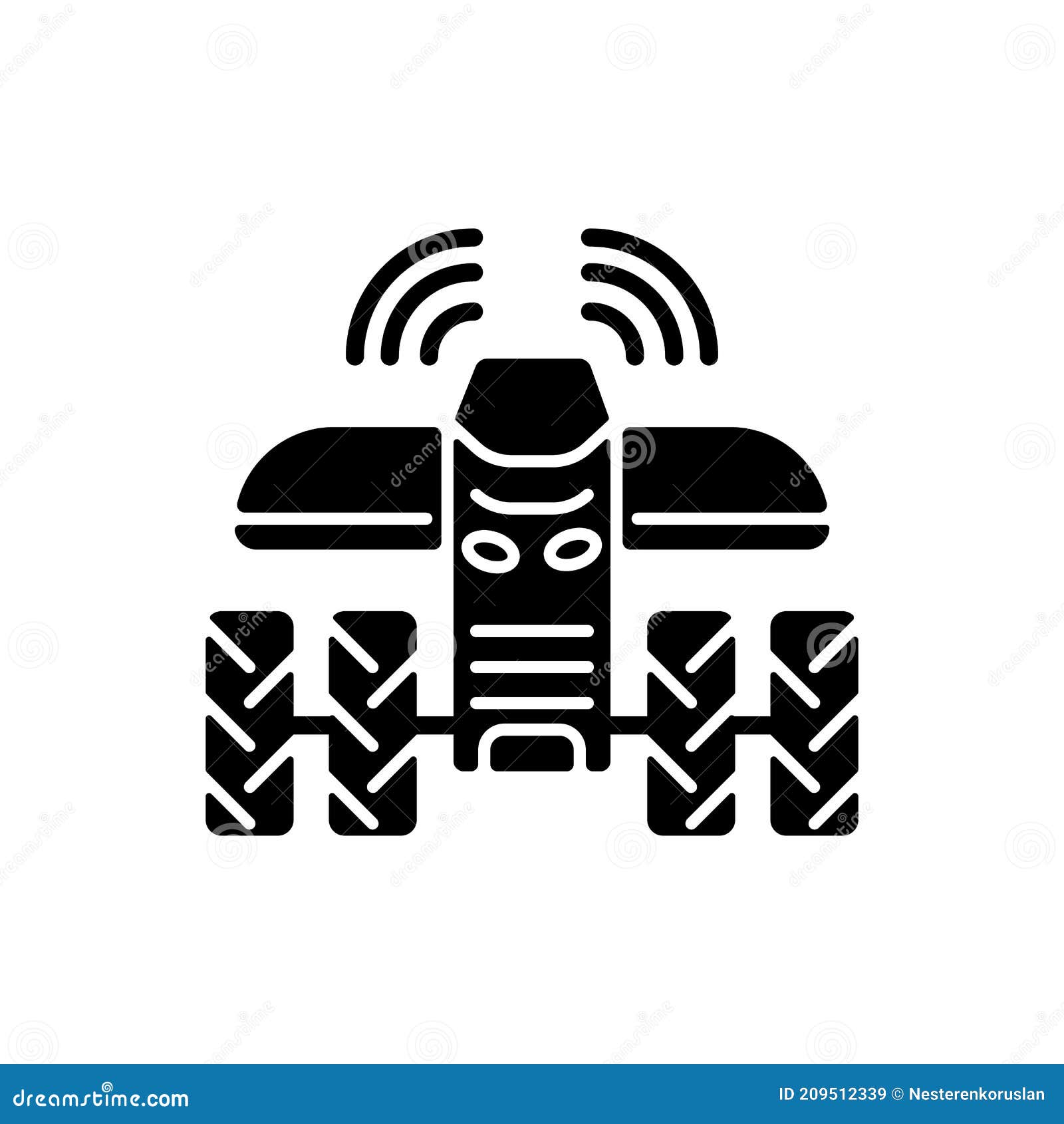 Driverless Tractor With Attachment Flat Illustration. Autonomous ... Driverless Tractor With Attachment Flat Illustration. Autonomous ...