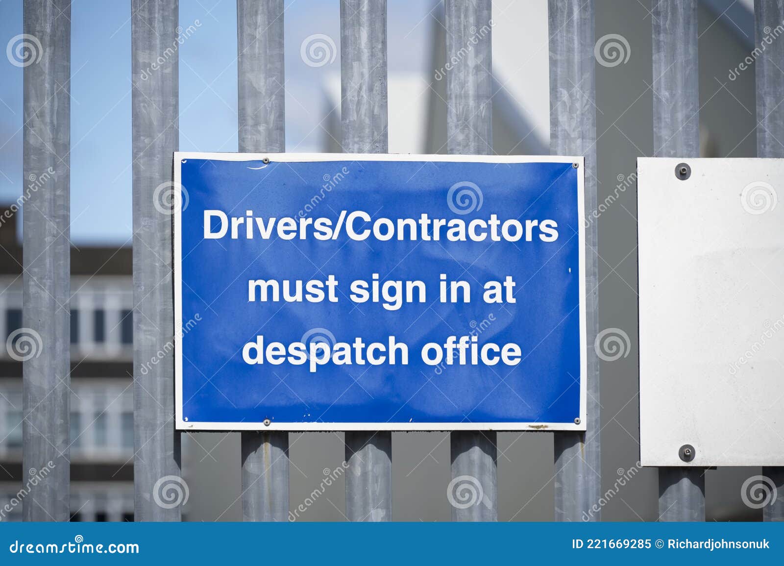 Drivers and Contractors Sign in at Dispatch Office Sign Stock Image ...