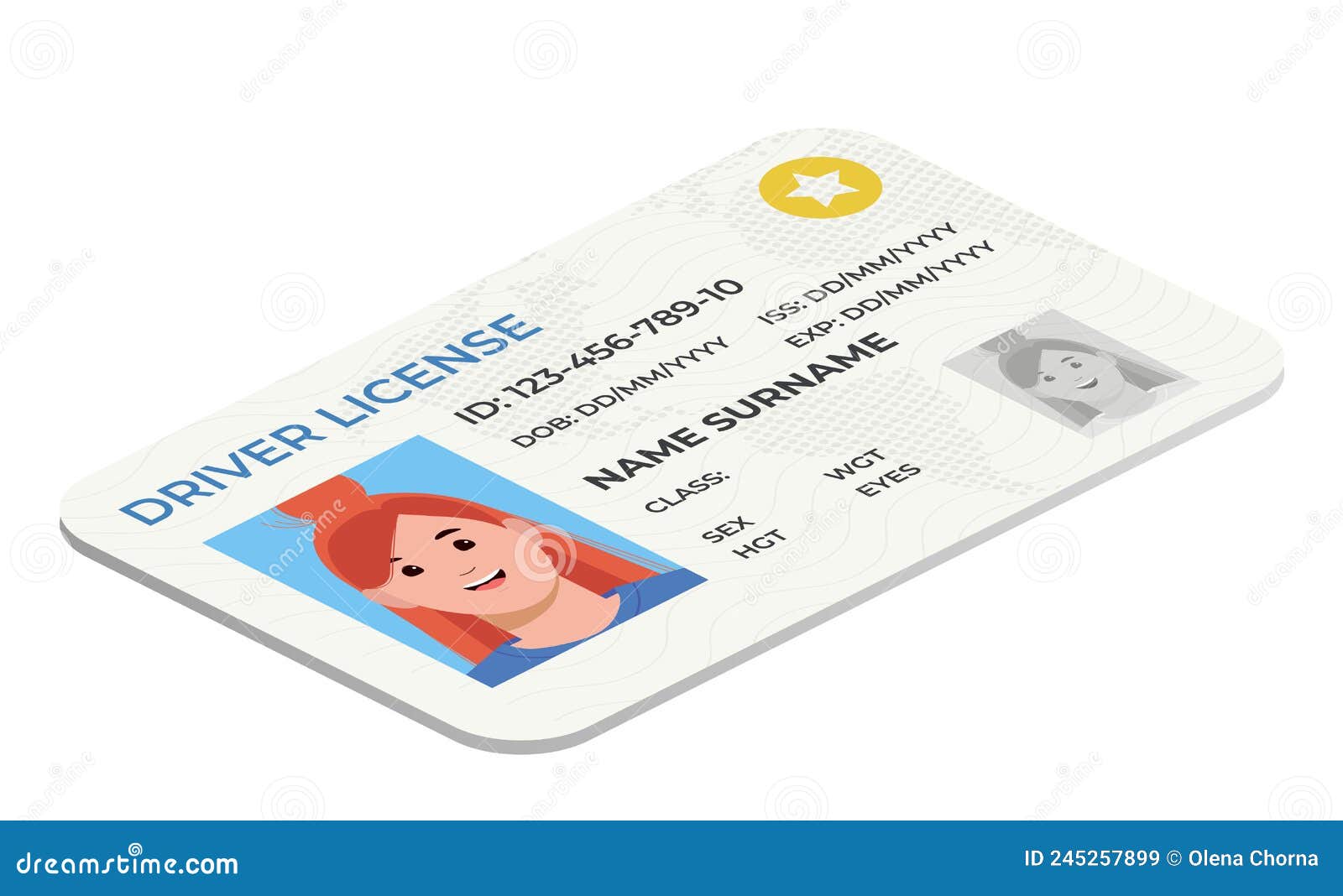 Drivers License. a Plastic Identity Card. Vector Isometric Flat ...