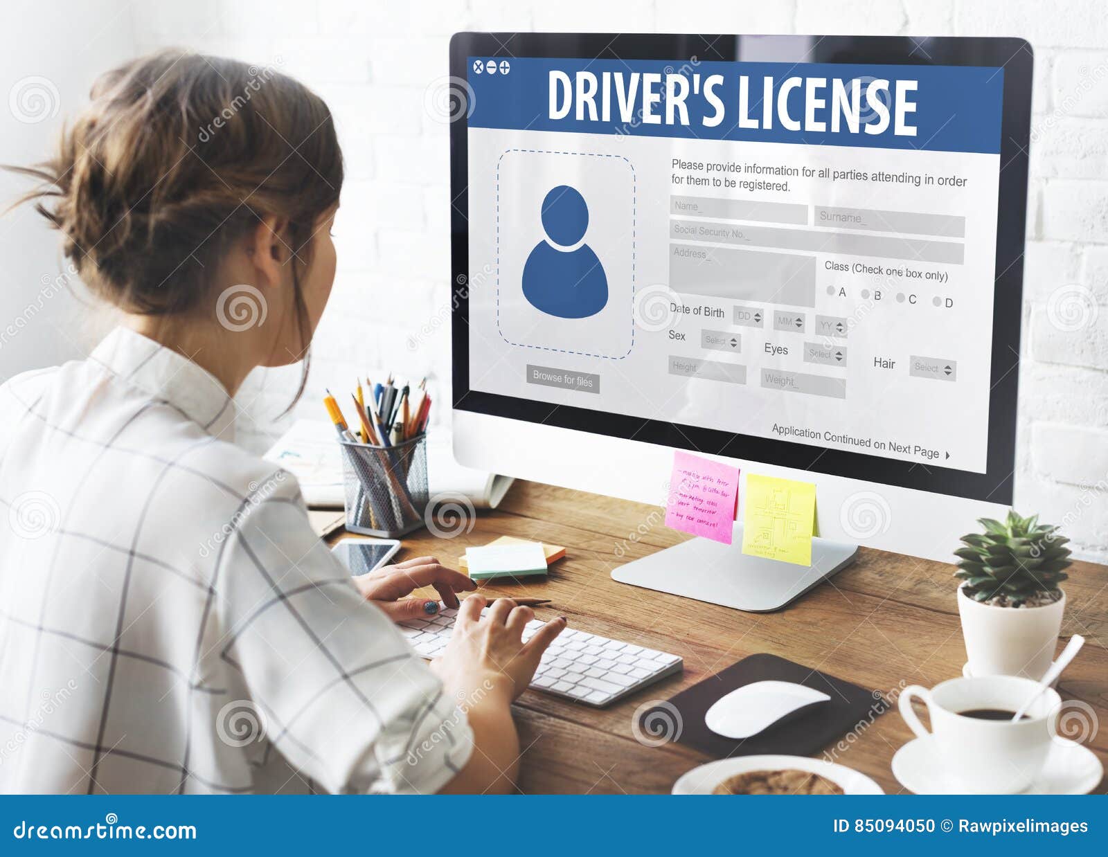 Drivers License Registration Application Webpage Concept Stock Photo ...