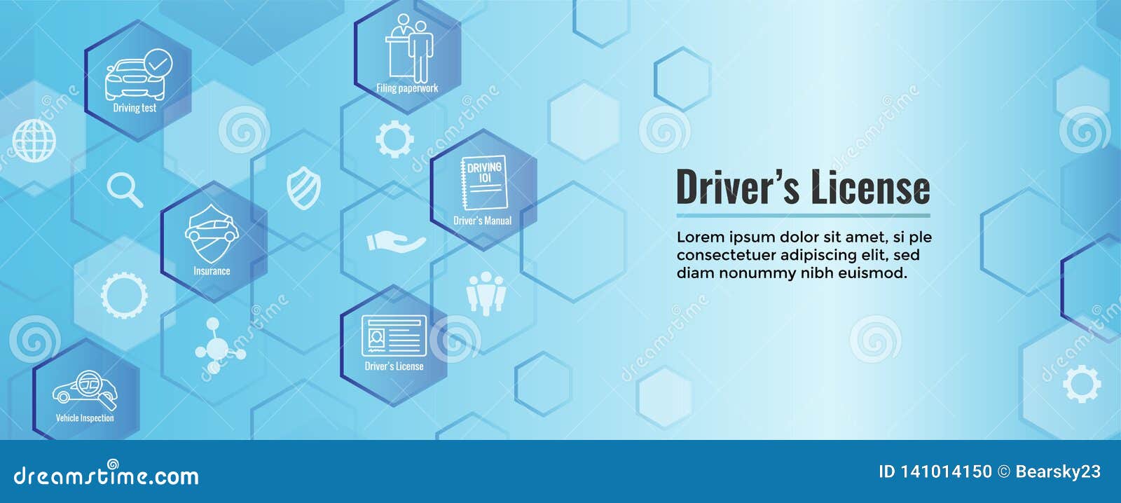 Drivers Test and License Icon Set and - Web Header Banner Stock Vector ...