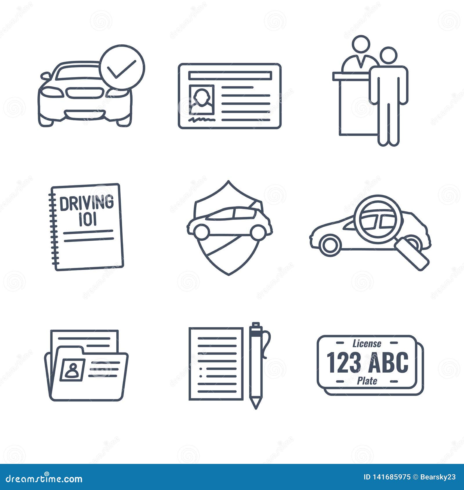 Drivers Test and License Icon Set and - Web Header Banner Stock Vector ...