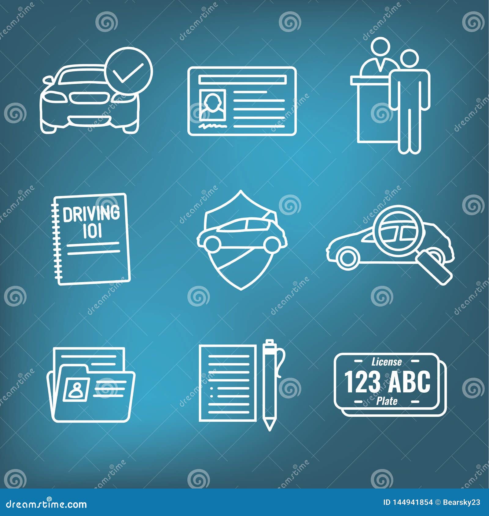 Drivers Test and License Icon Set and - Web Header Banner Stock Vector ...