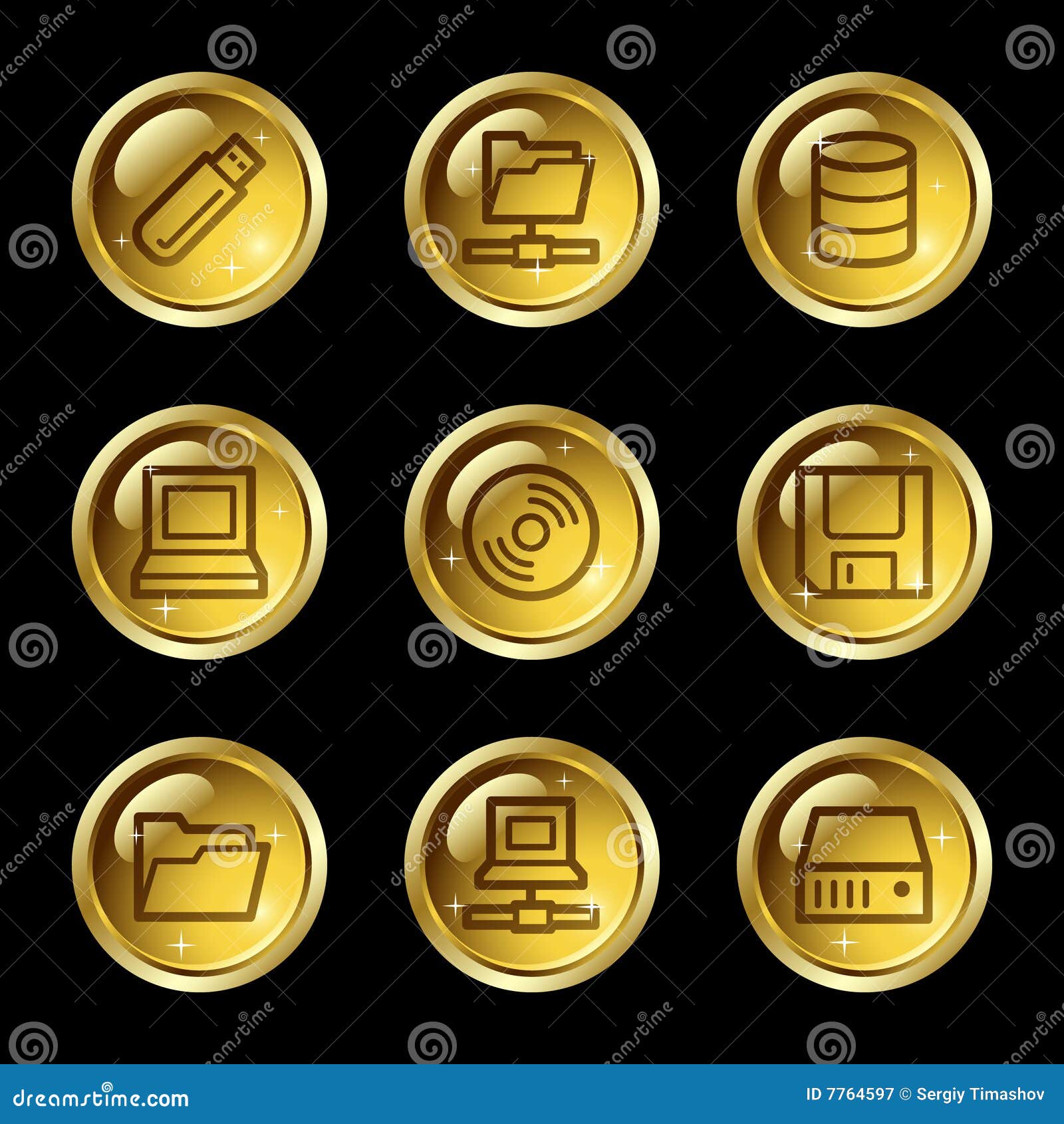 Drives and Storage Web Icons Stock Vector - Illustration of computer ...