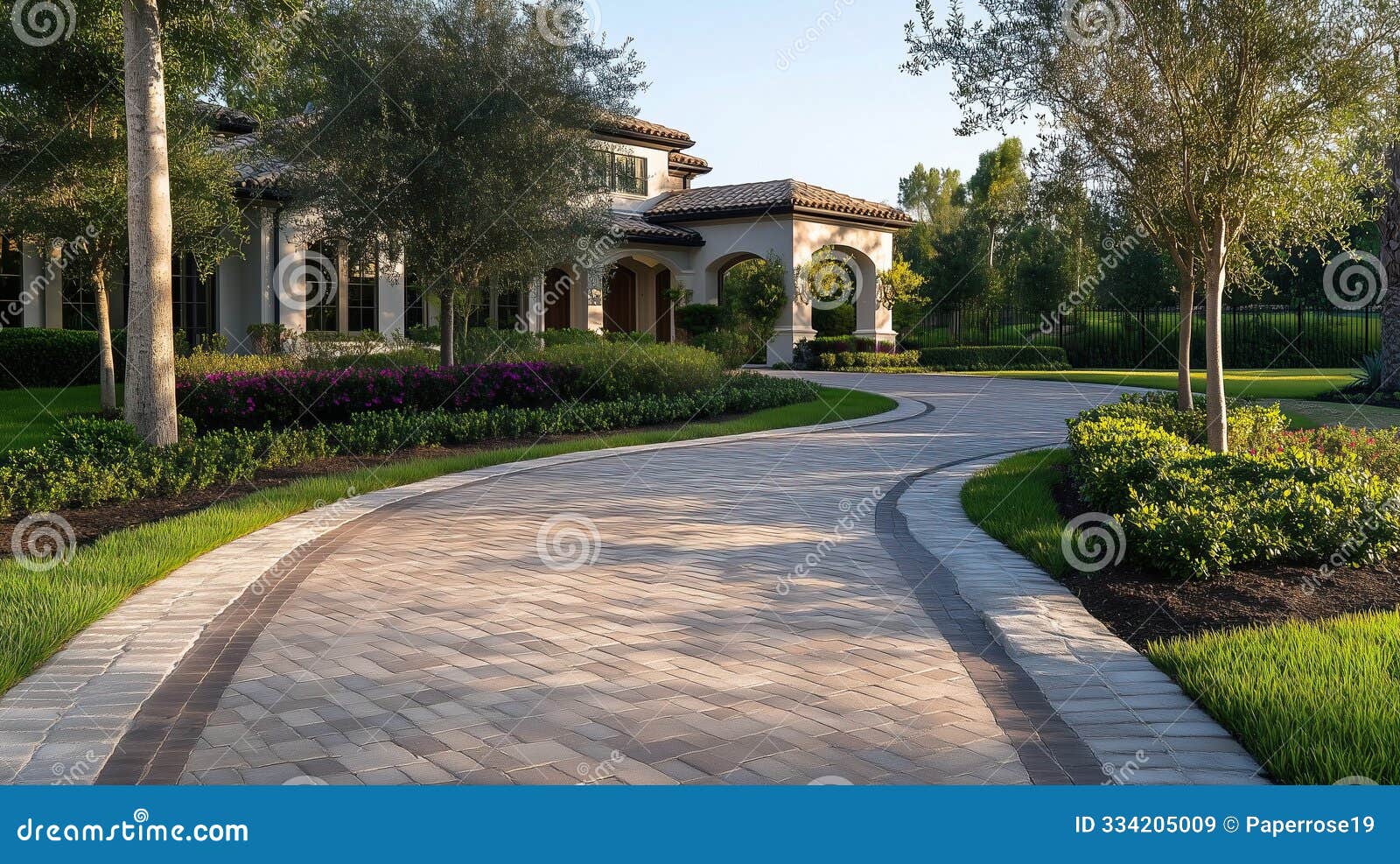 Driveway design stock image. Image of suburb, horizontal - 334205009