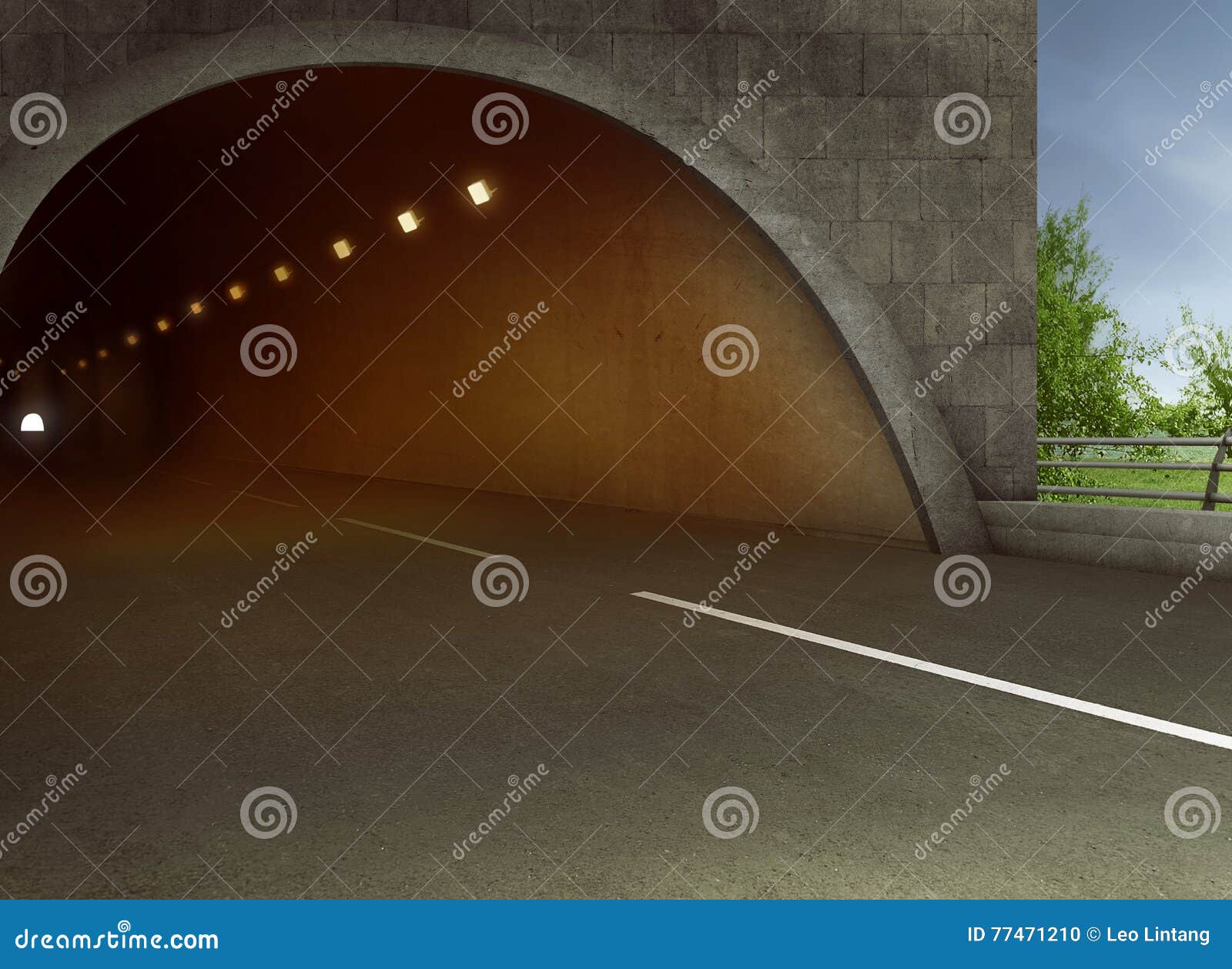 Driveway entrance tunnel stock photo. Image of entrance - 77471210