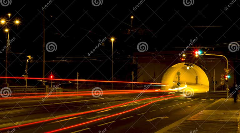 Driveway at night stock photo. Image of night, arch, light - 3198686