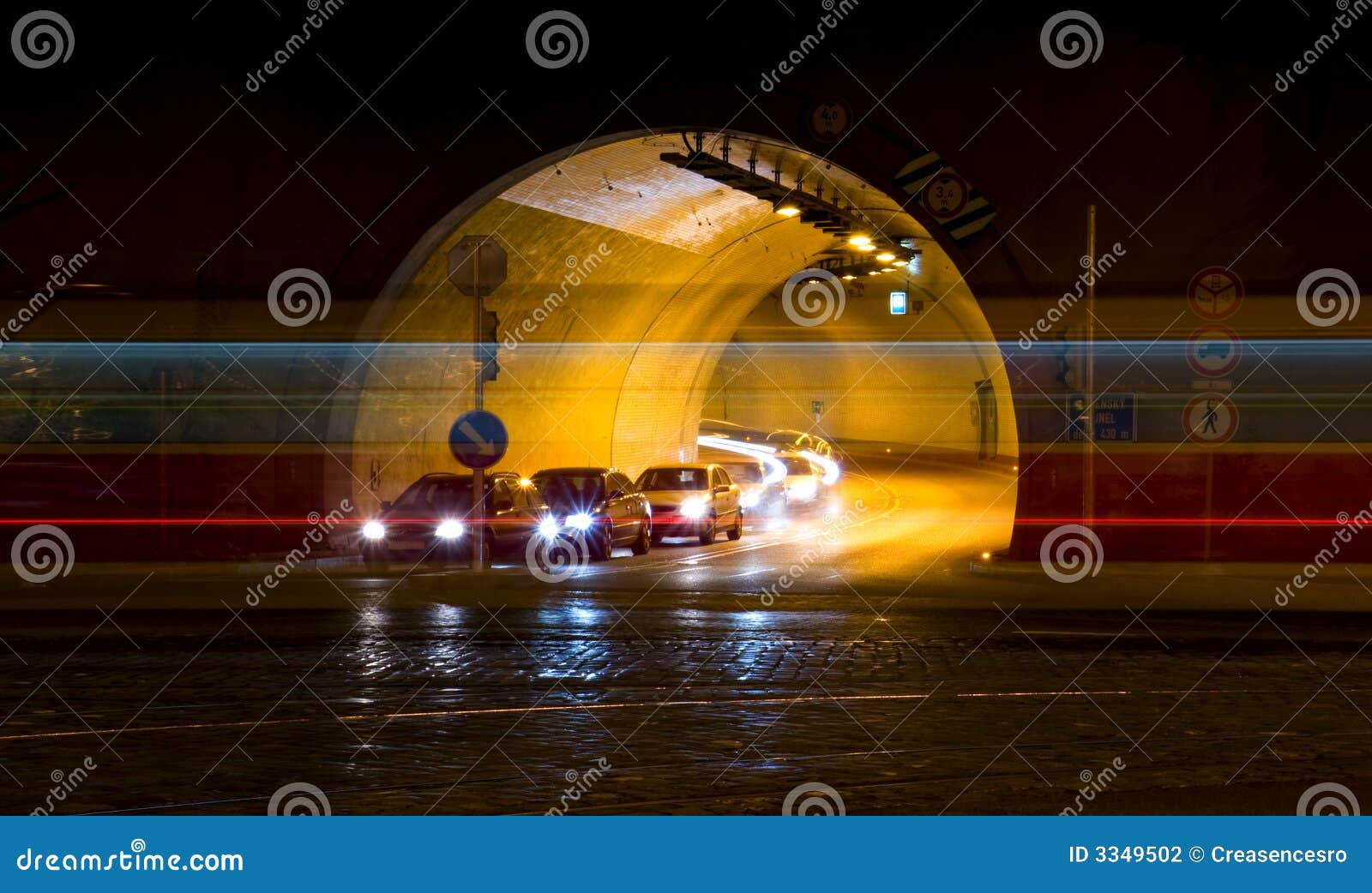 Driveway at night stock photo. Image of night, forward - 3349502