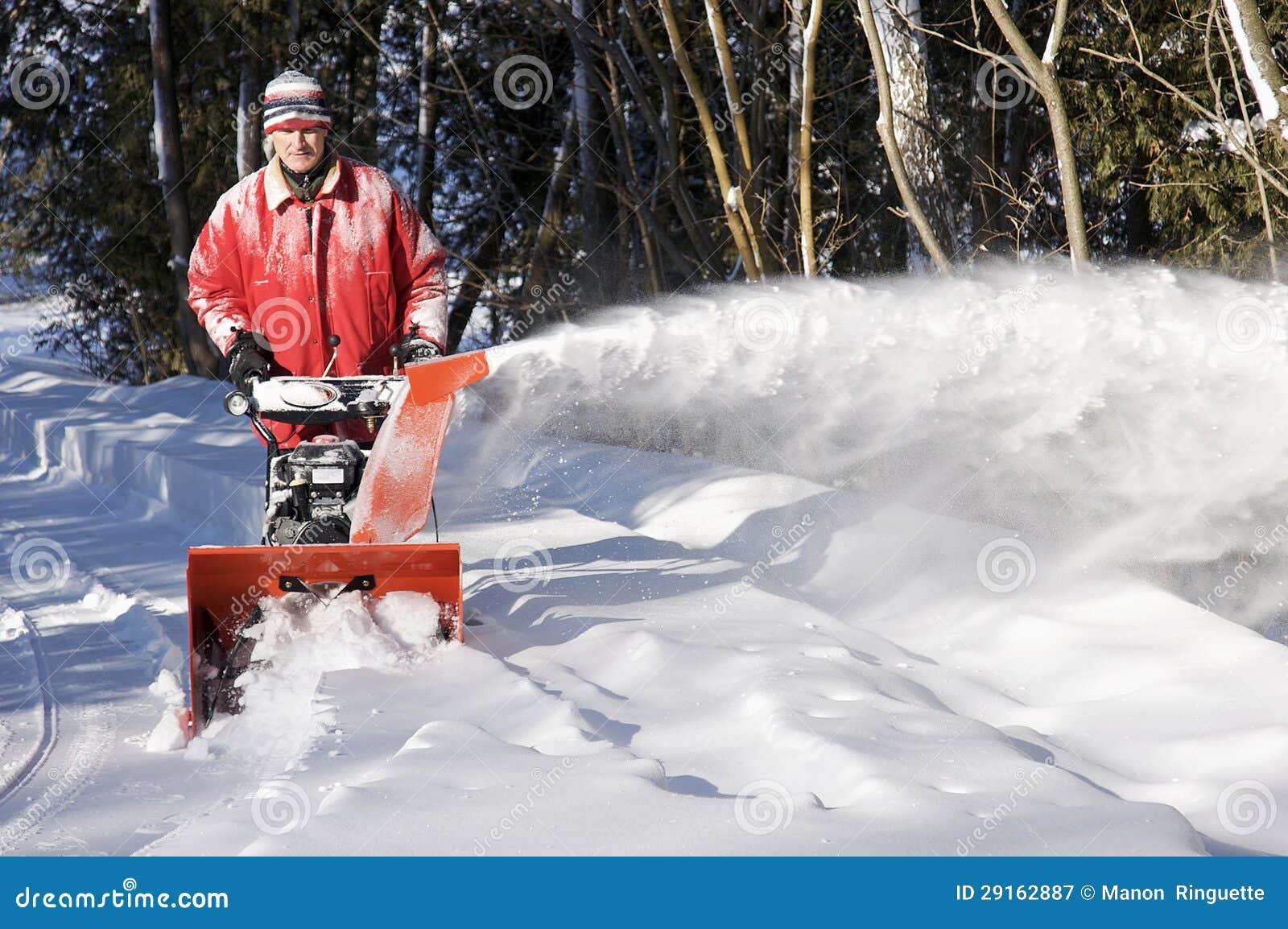 Man using Snow Blower stock image. Image of deep, cleaning - 29162887