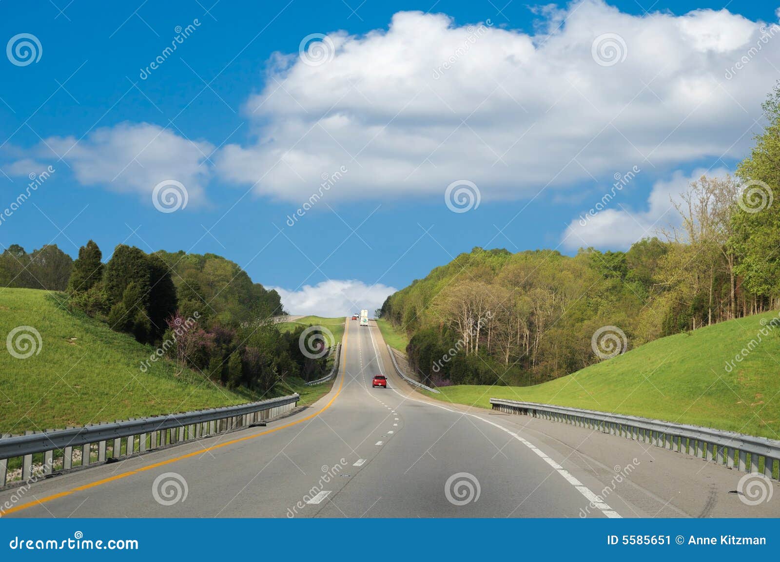 Driving Along the Interstate Highway Stock Image - Image of travel ...
