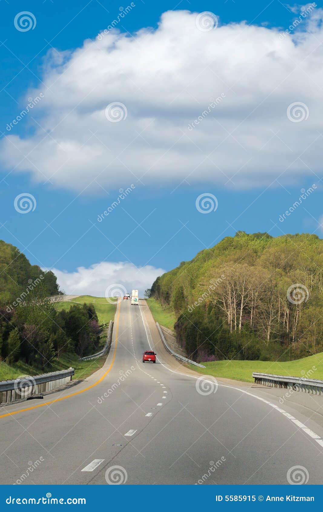Driving Along the Interstate Highway Stock Image - Image of highway ...