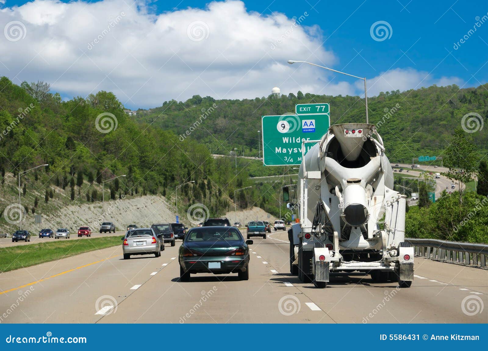 Driving Along the Interstate Highway Stock Image - Image of roadway ...