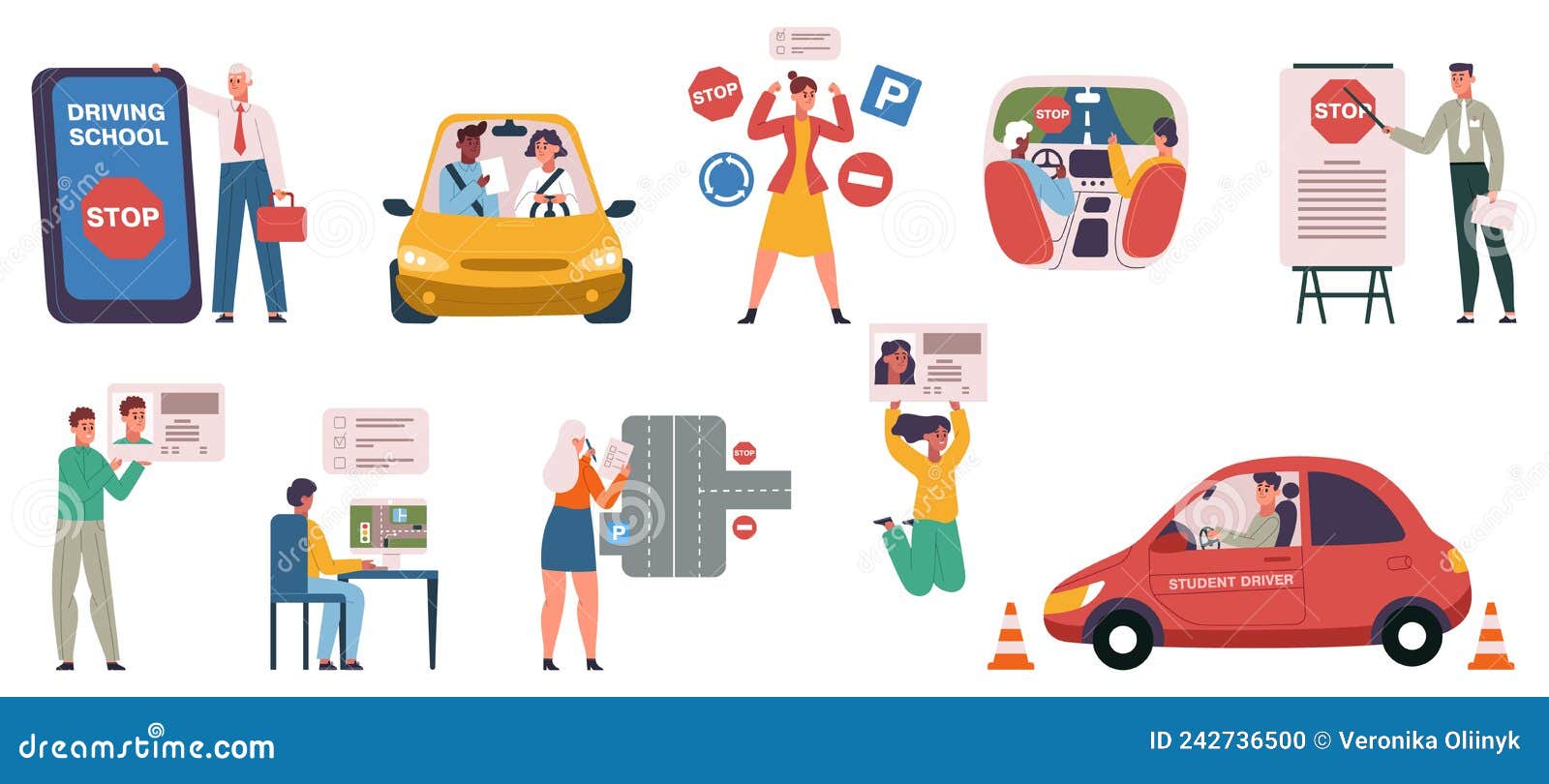 Driving Auto School, Driving Lessons, Instruction and Exam Scenes ...