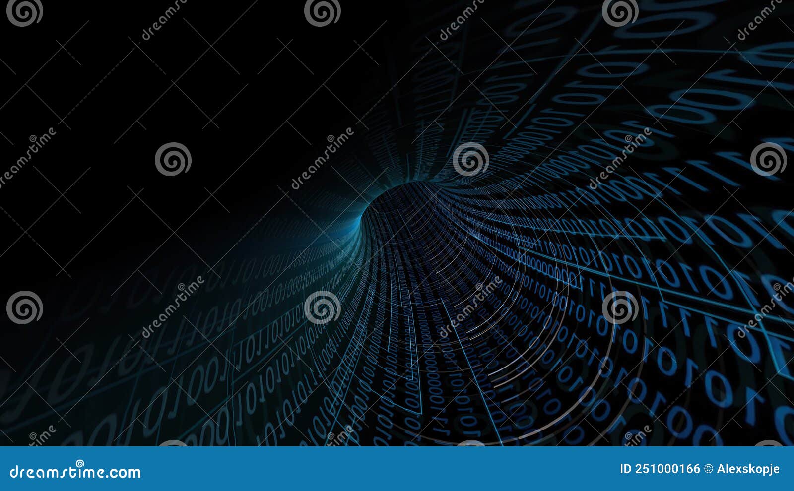 Driving through Binary Data Tunnel Stock Illustration - Illustration of ...