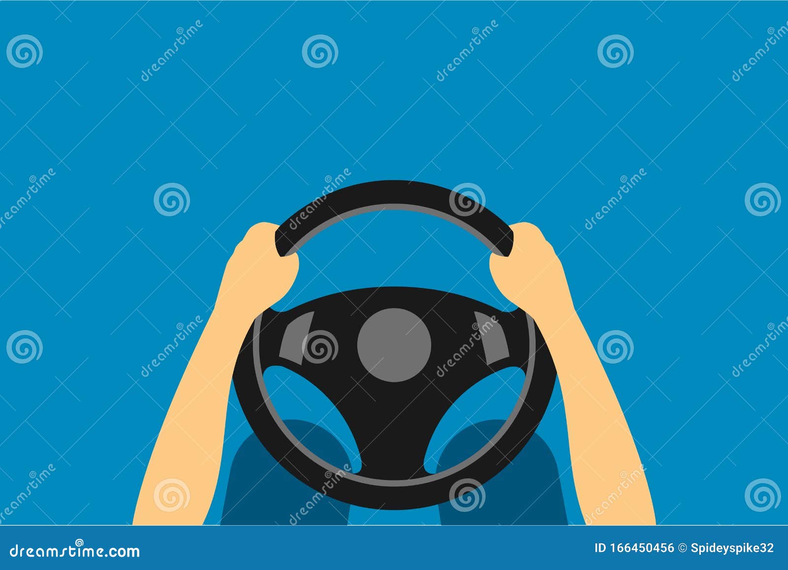 Driving on Blue Background. Isolated Vector Illustration Stock Vector ...