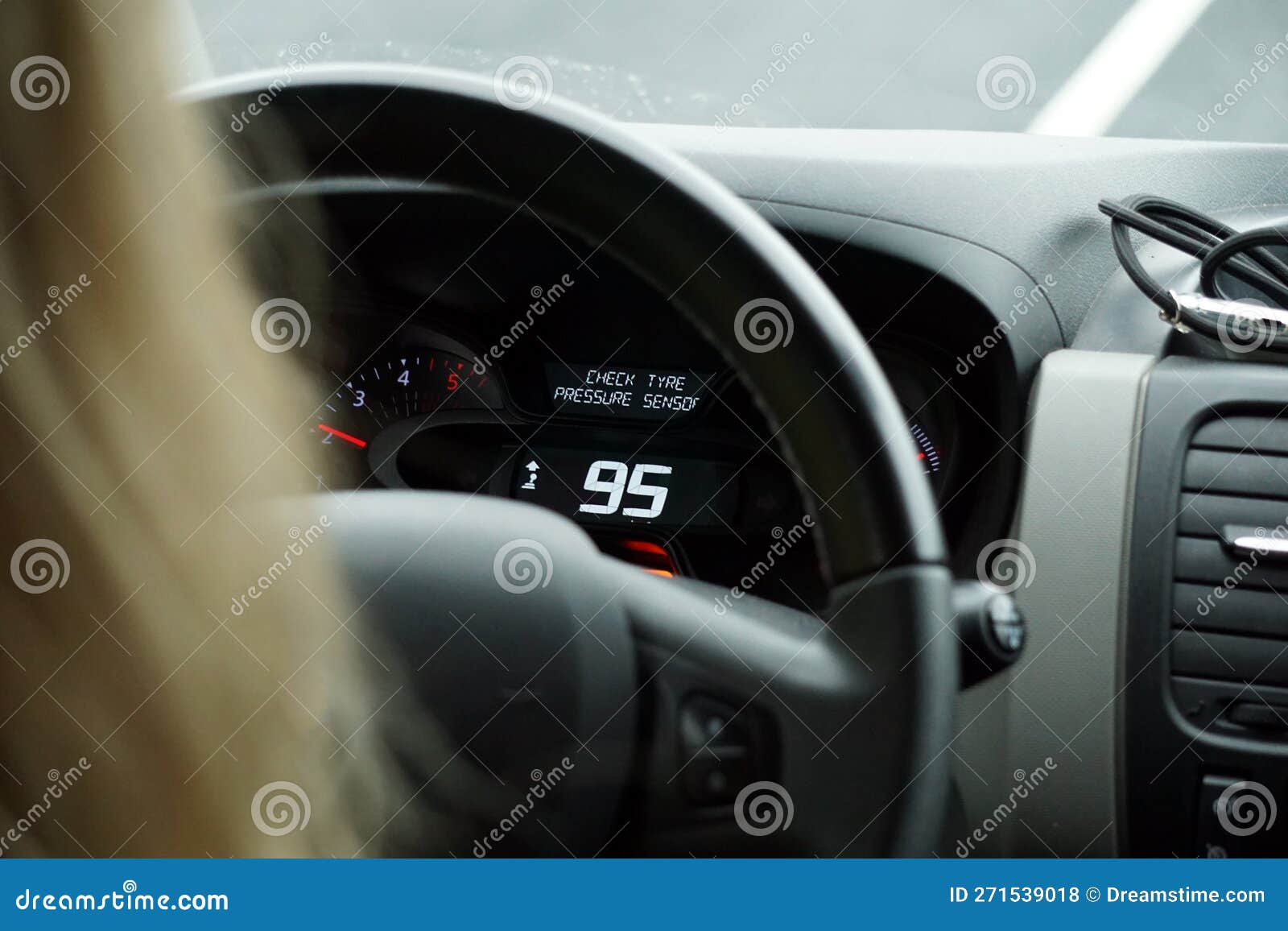 Driving a Car - Close-up on Steering Wheel and Speedometer Stock Photo ...