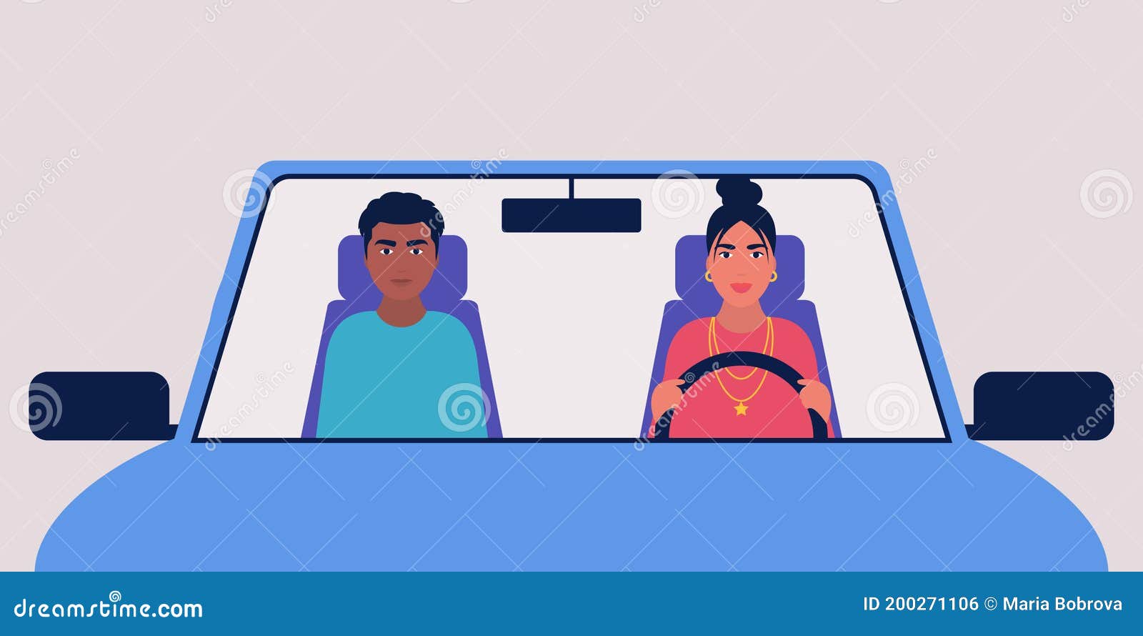 Driving a car stock vector. Illustration of drive, people - 200271106