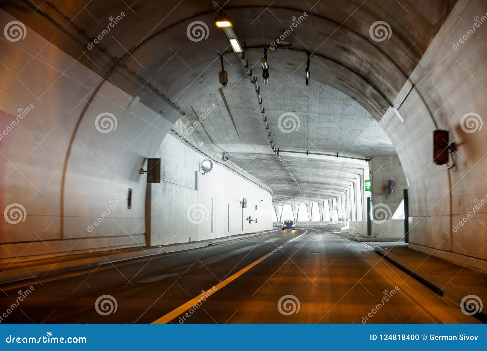 Side exit from the tunnel. stock photo. Image of lines - 124818400