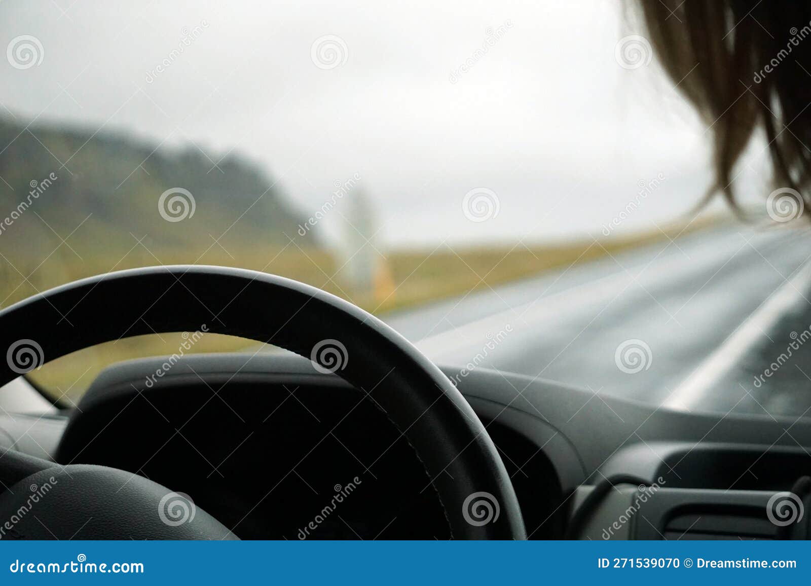 Driving a Car - Perspective of a Driver Stock Photo - Image of street ...