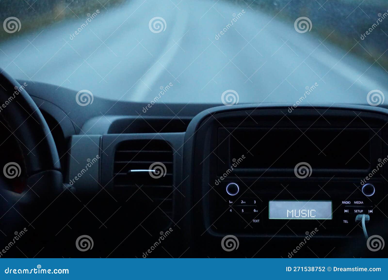 Driving a Car - Perspective of a Driver - Bokeh Effect Stock Photo ...