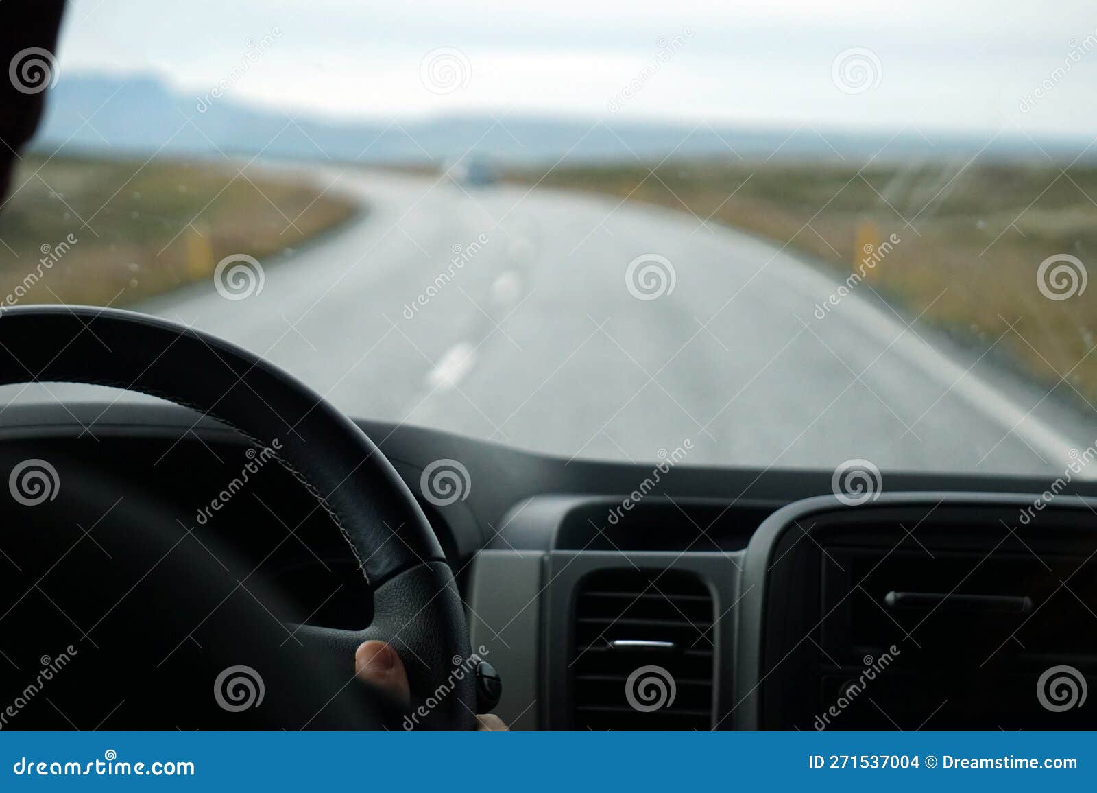 Driving a Car - Perspective of a Driver - Bokeh Effect Stock Photo ...