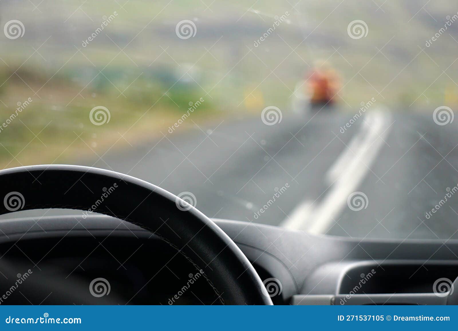 Driving a Car - Perspective of a Driver - Bokeh Effect Stock Image ...