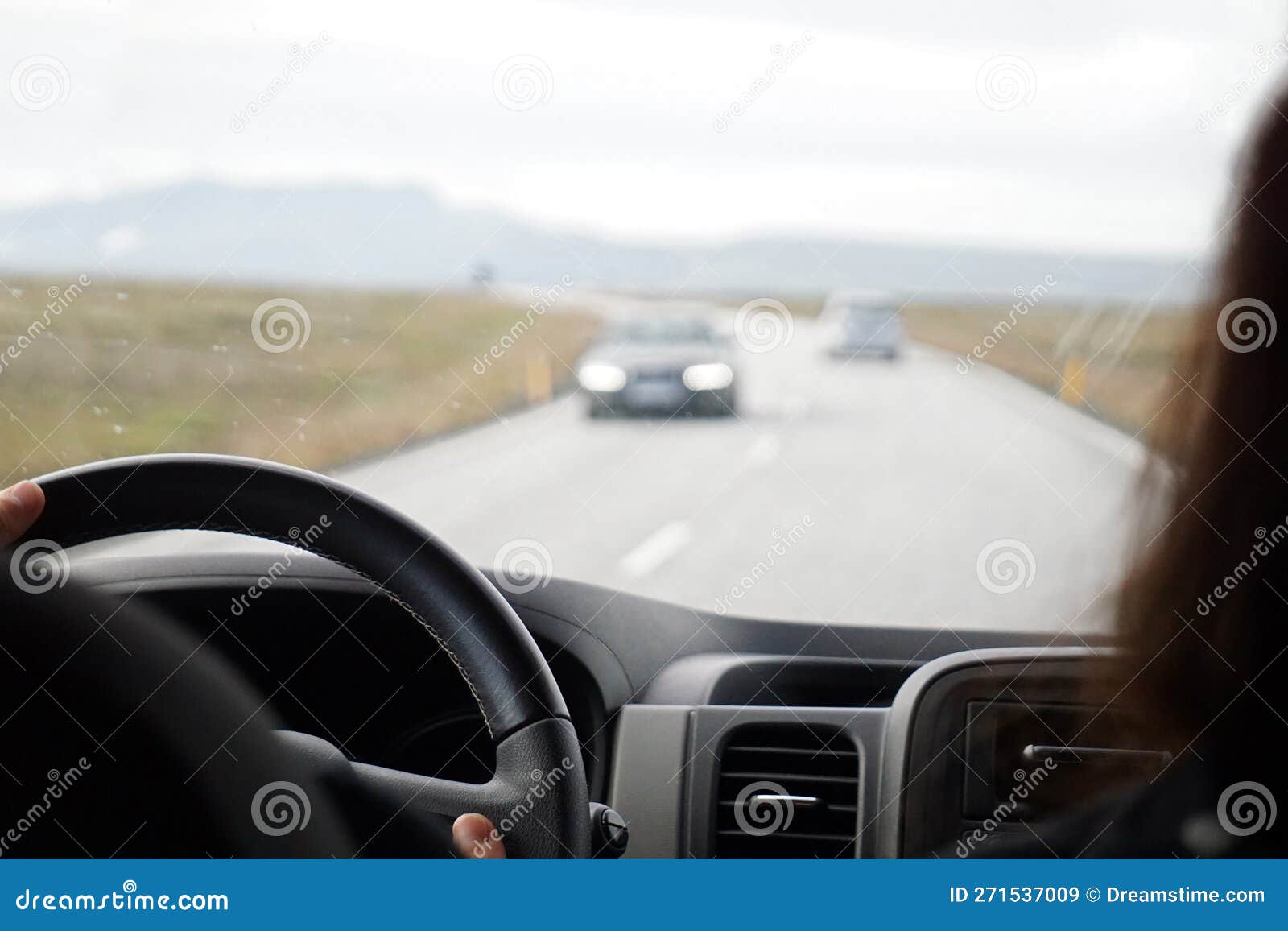 Driving a Car - Perspective of a Driver - Bokeh Effect Stock Image ...
