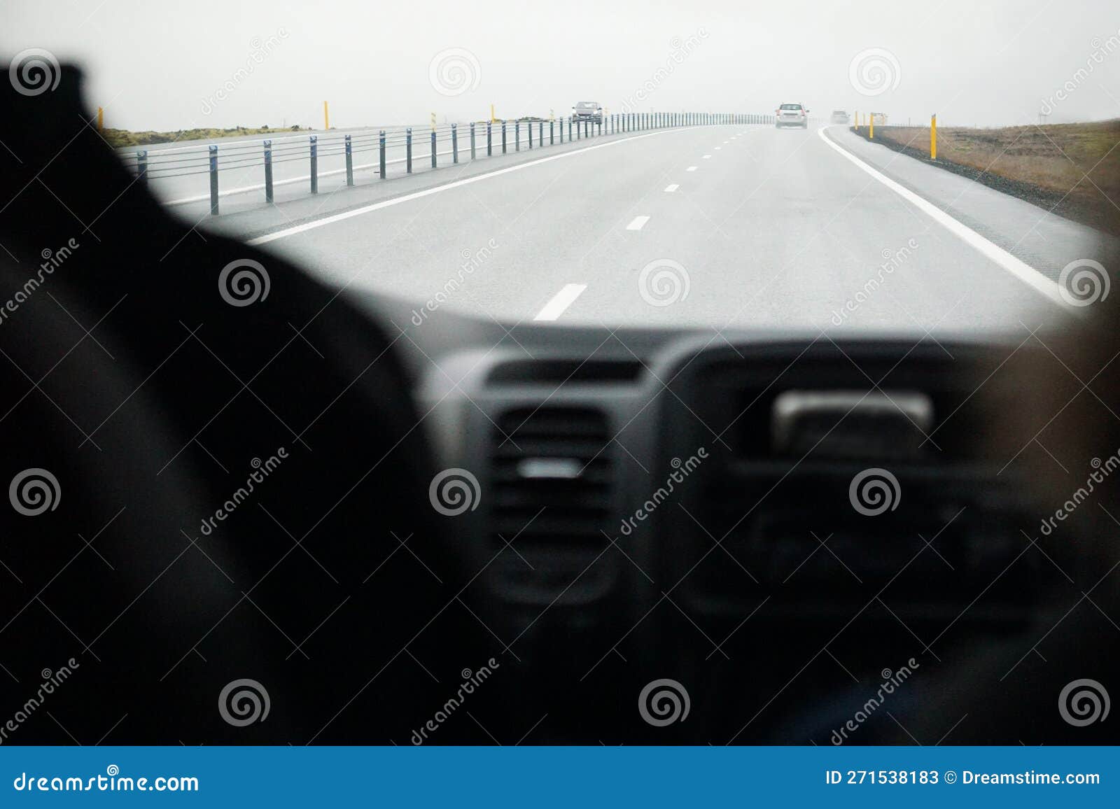 Driving a Car - Perspective of a Driver Stock Image - Image of ...