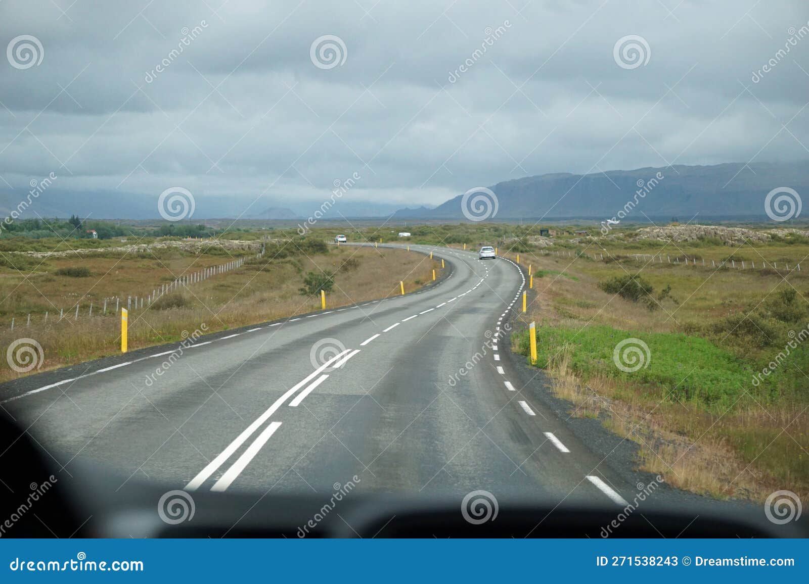 Driving a Car - Perspective of a Driver Stock Image - Image of ...
