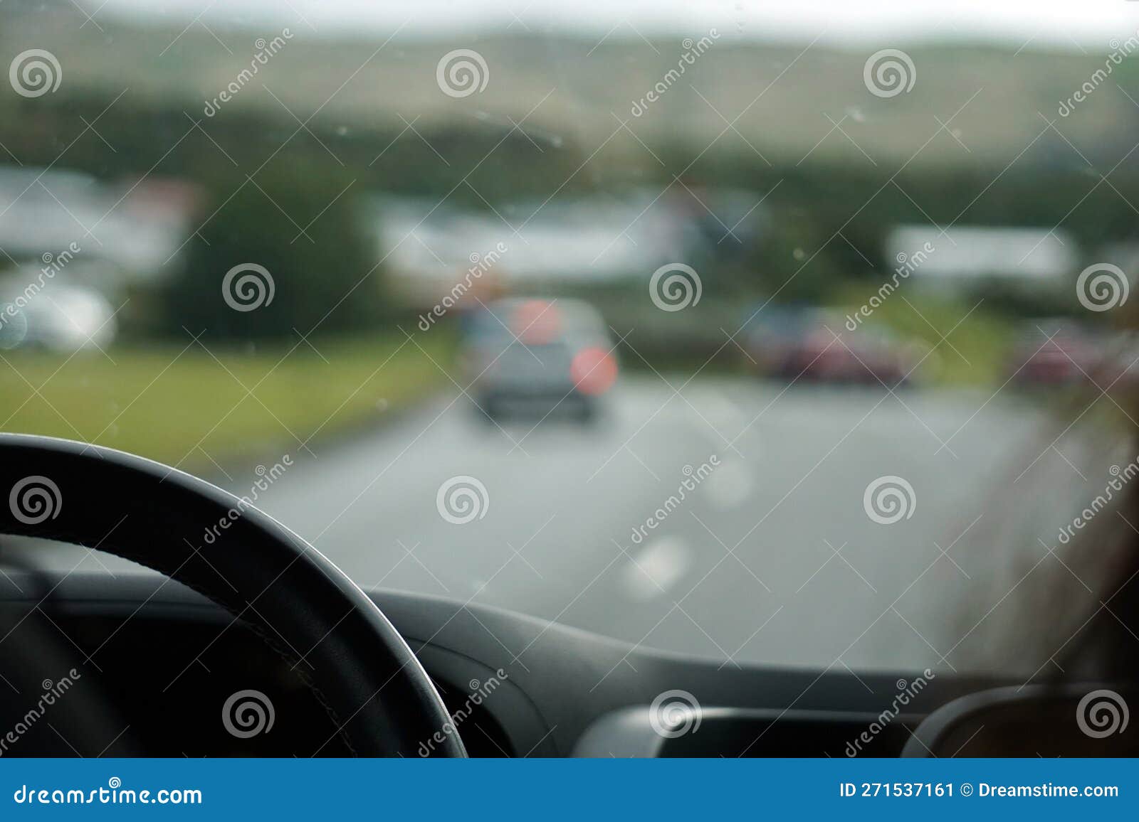 Driving a Car - Perspective of a Driver Stock Image - Image of road ...