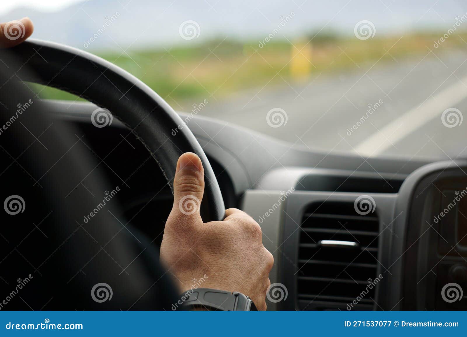 Driving a Car - Perspective of a Driver Stock Image - Image of street ...