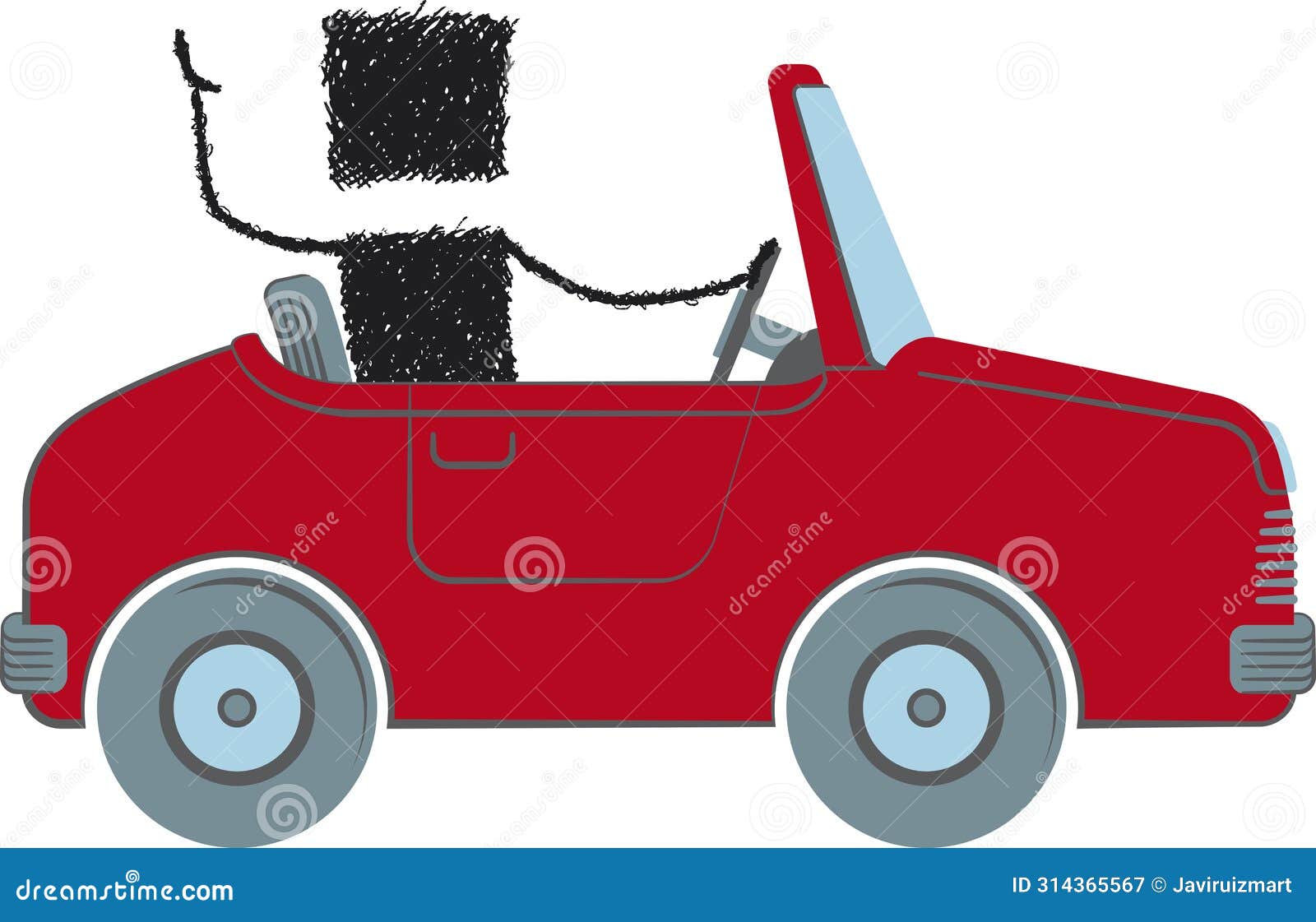 Driving a Car, Stick Figure Stock Image - Illustration of happiness ...