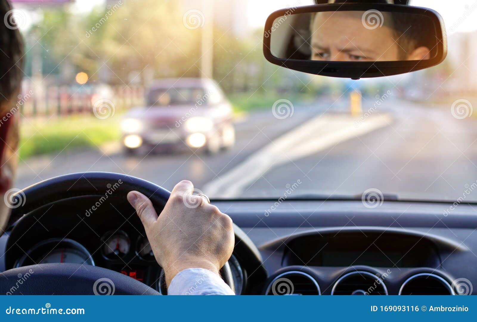 Driving a Car on a Sunny Day Stock Photo - Image of auto, dashboard ...