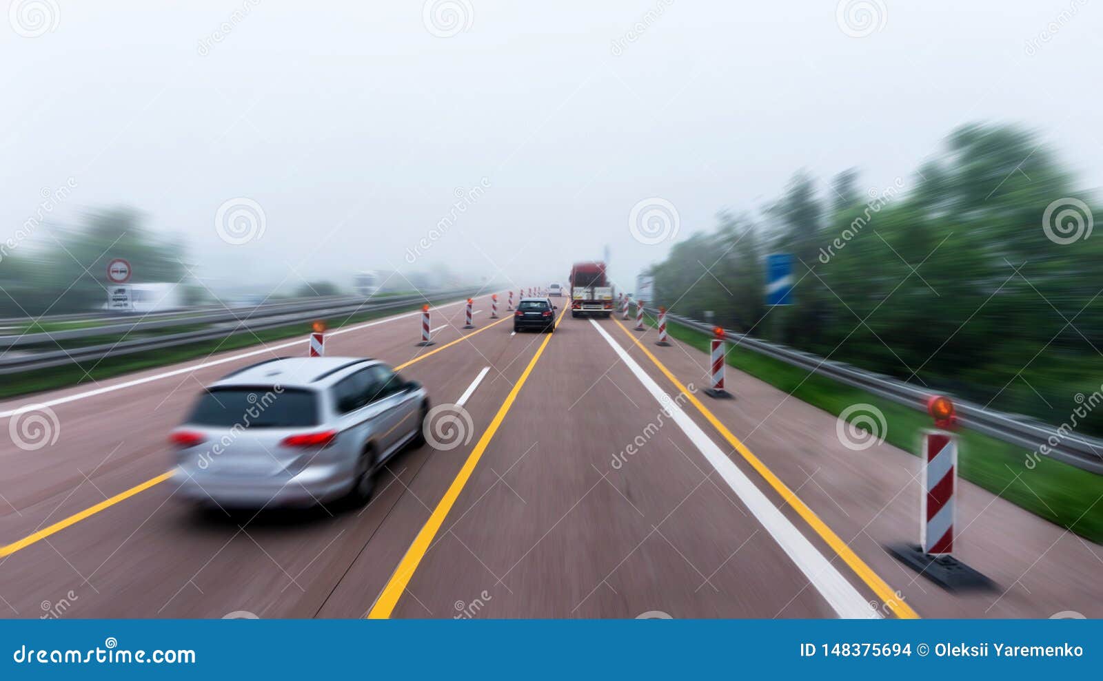 Emergency Section of the Road Stock Photo - Image of autumn, dangerous ...