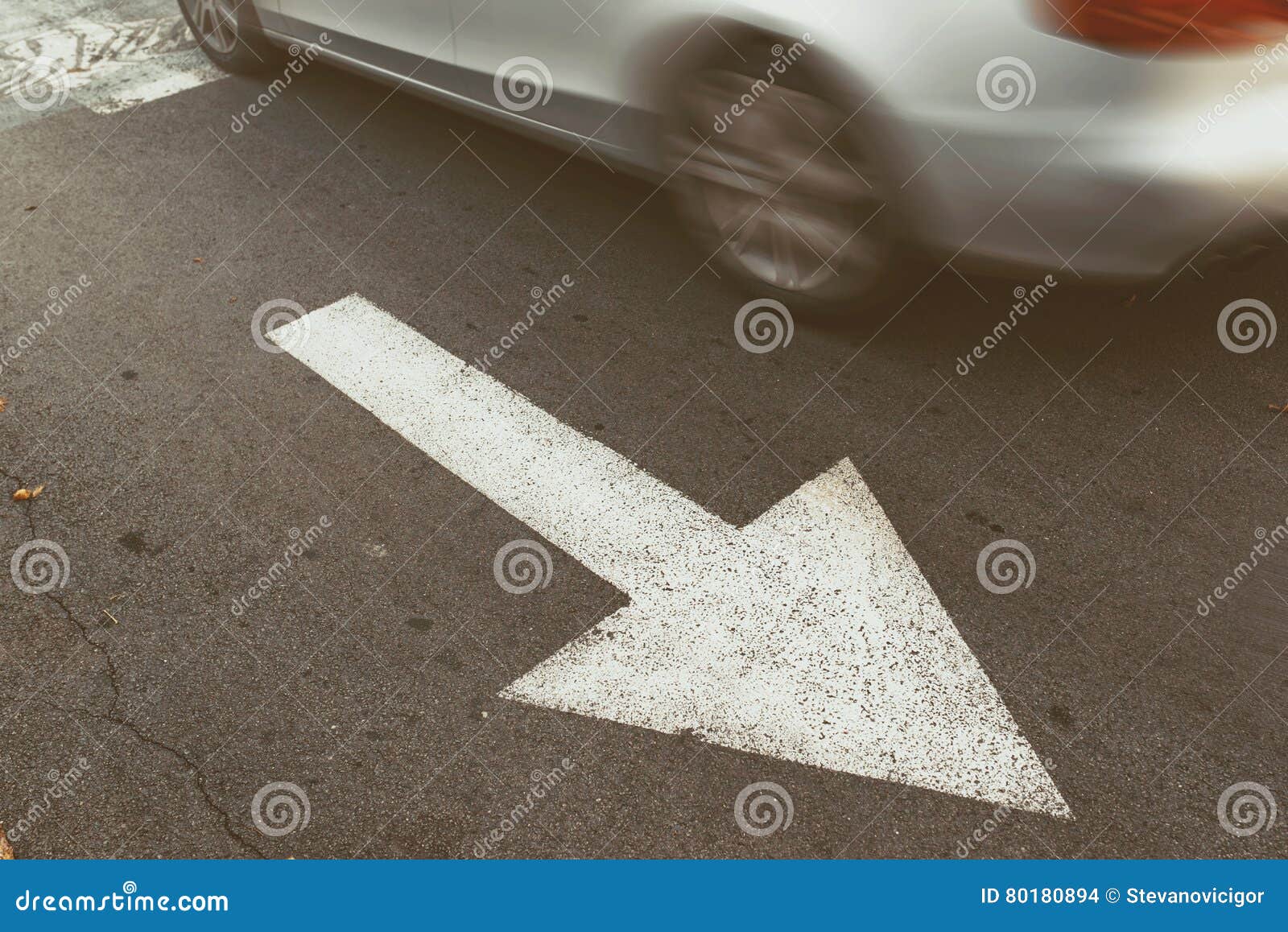 Driving Car in Wrong Direction Against Traffic Arrow Sign Stock Photo ...