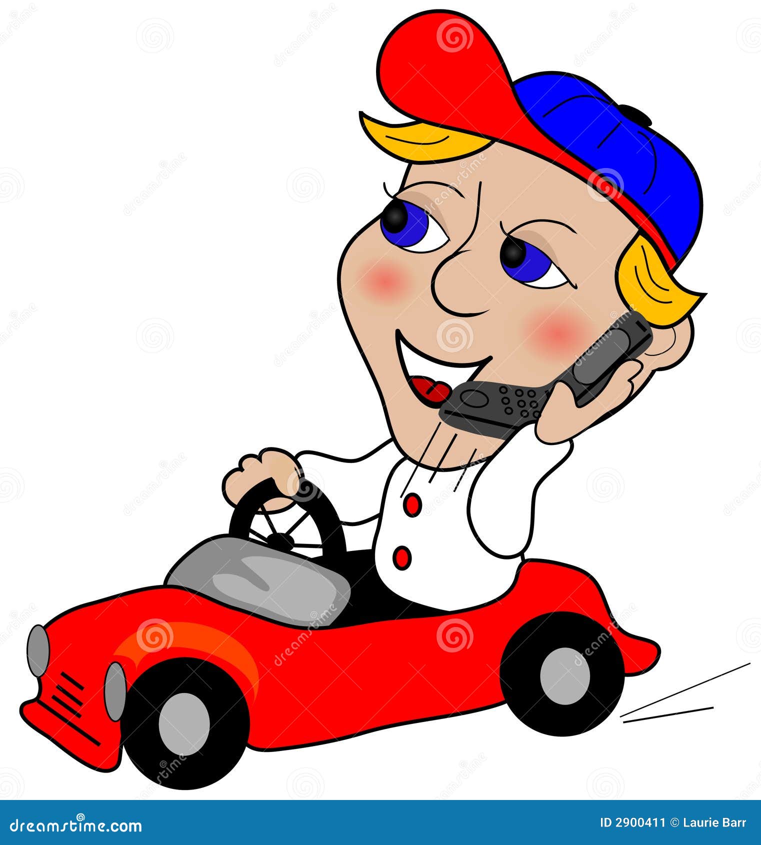 Driving on a cell phone stock illustration. Illustration of ...